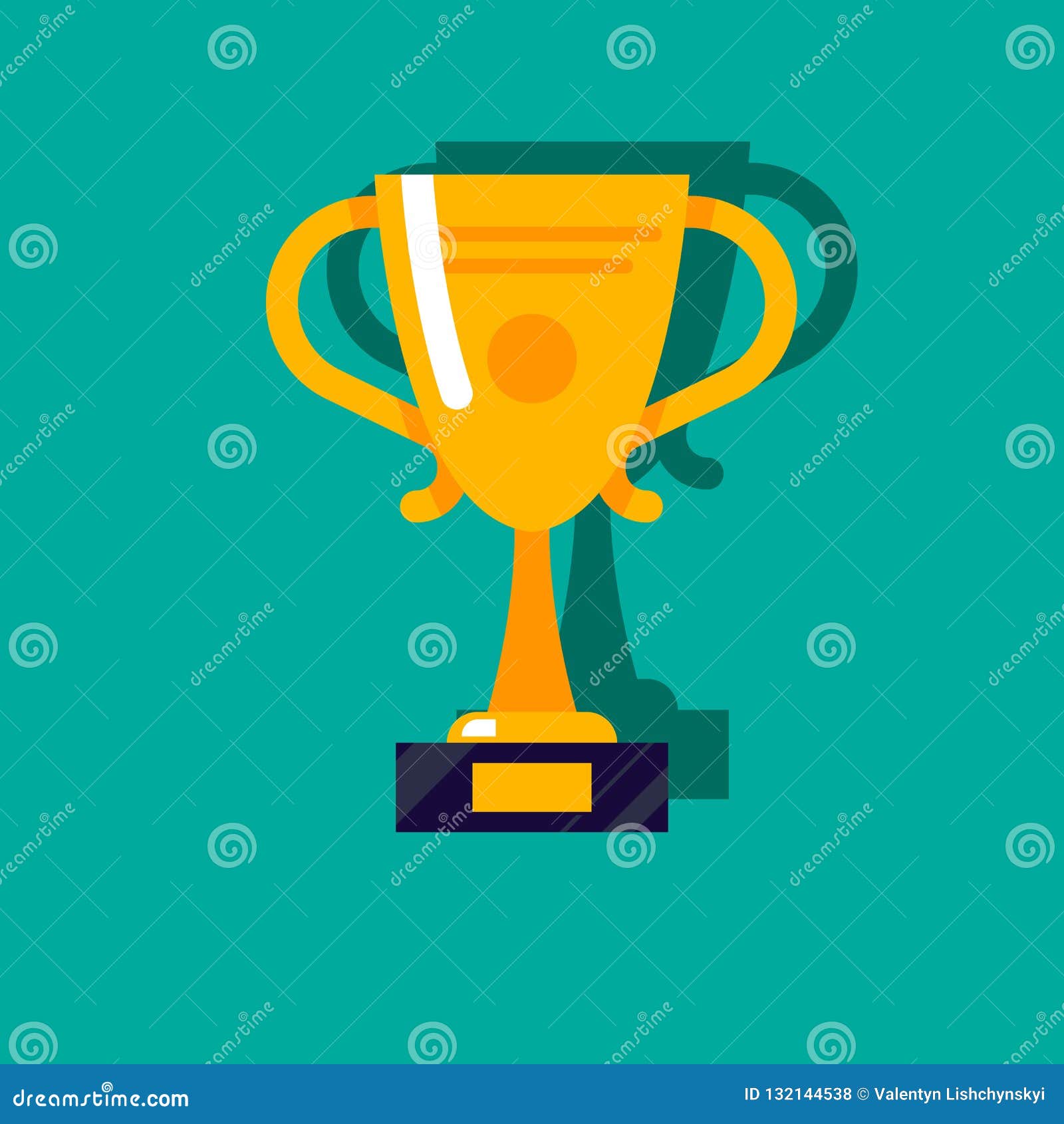 Gold Cup Vector Sign Symbol Modern Flat Outline Stock Illustration ...