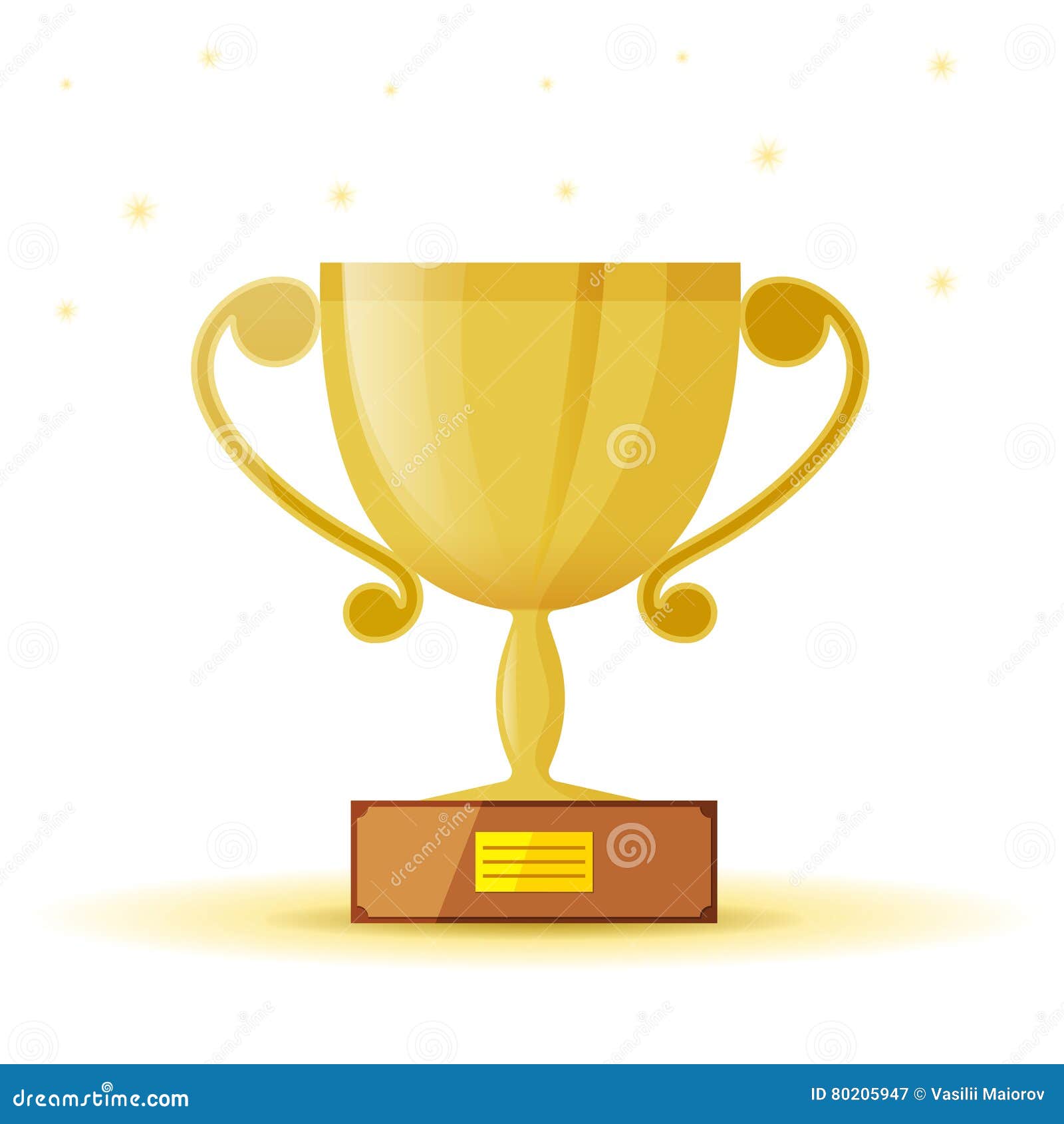 Gold Cup on White Background Stock Vector - Illustration of icon, prize ...