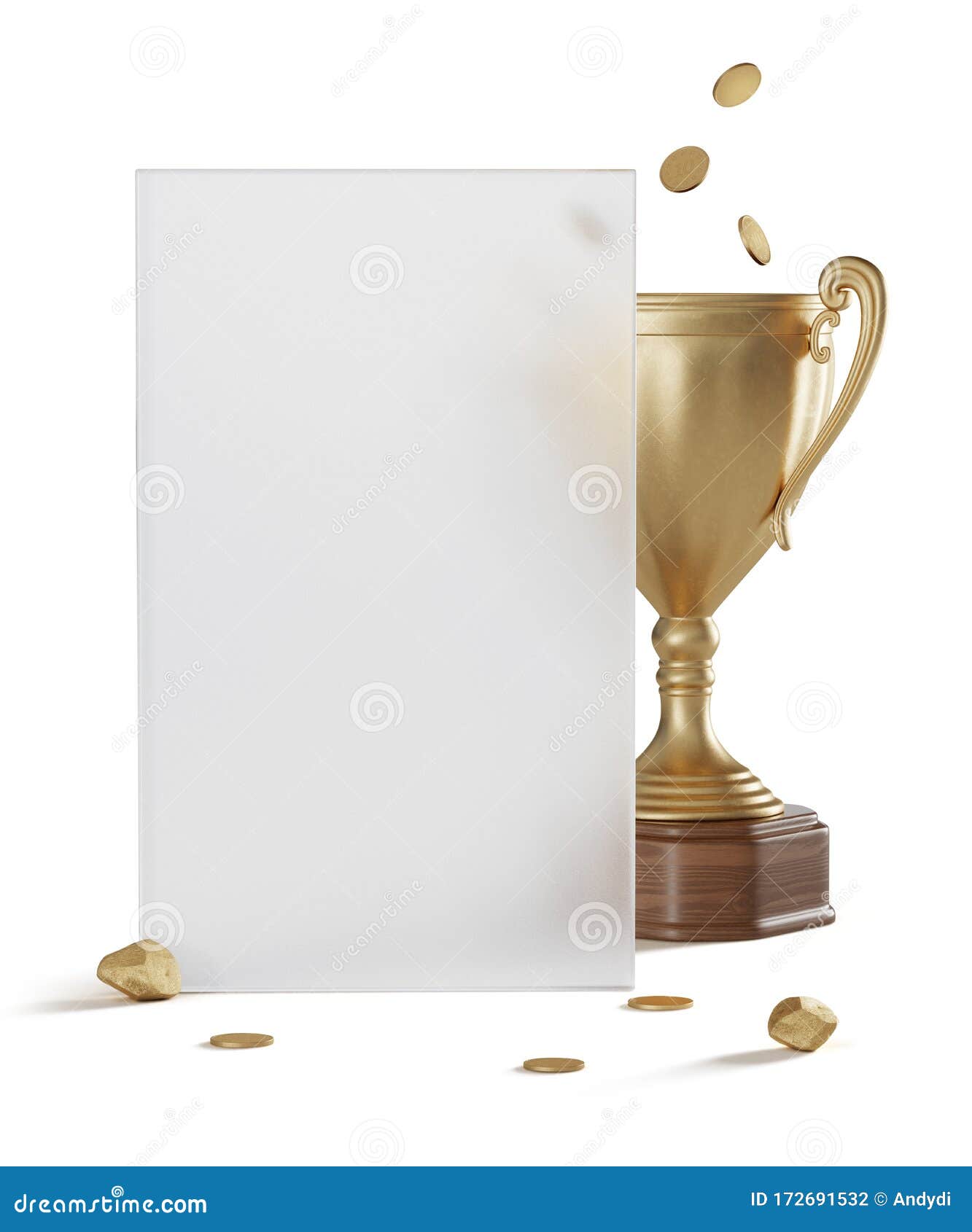 Gold Cup Winner and Poster, 3D Illustration Stock Illustration ...