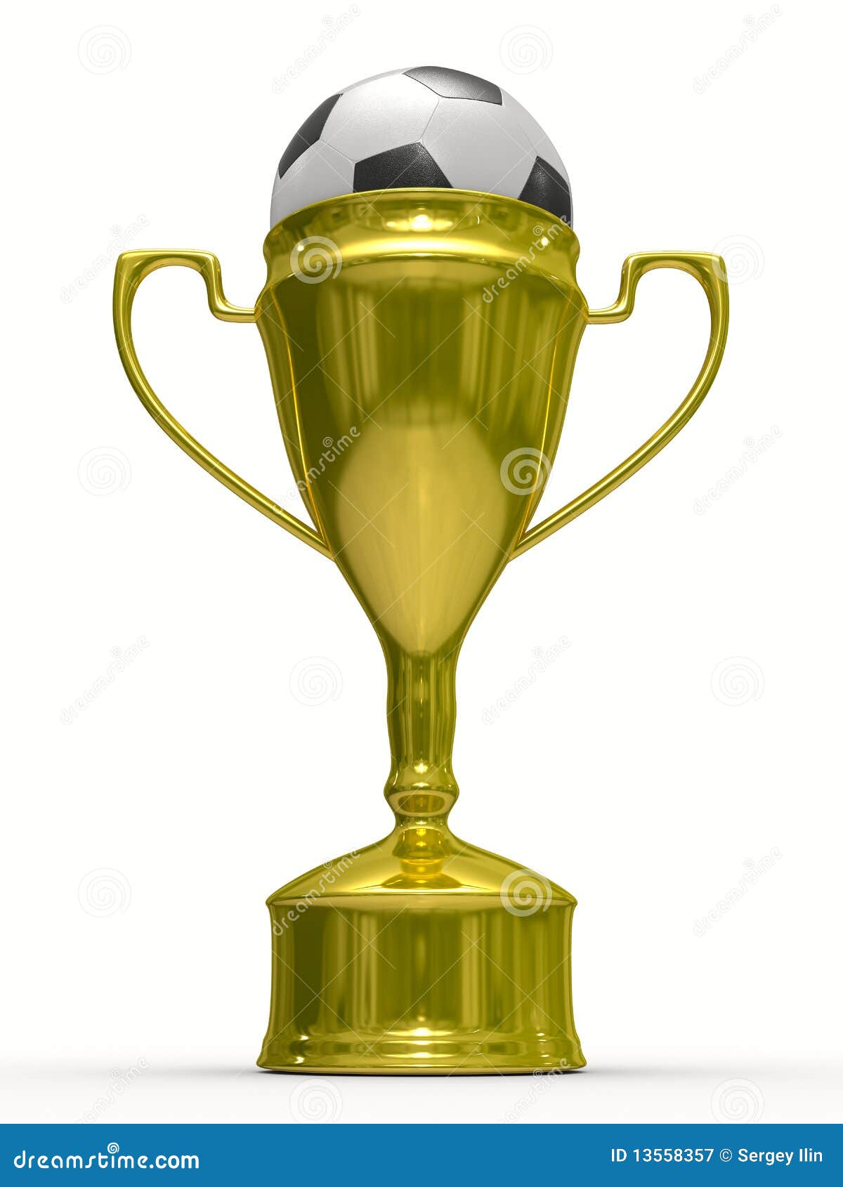 Gold Cup Winner with Soccer Ball Stock Illustration - Illustration of ...