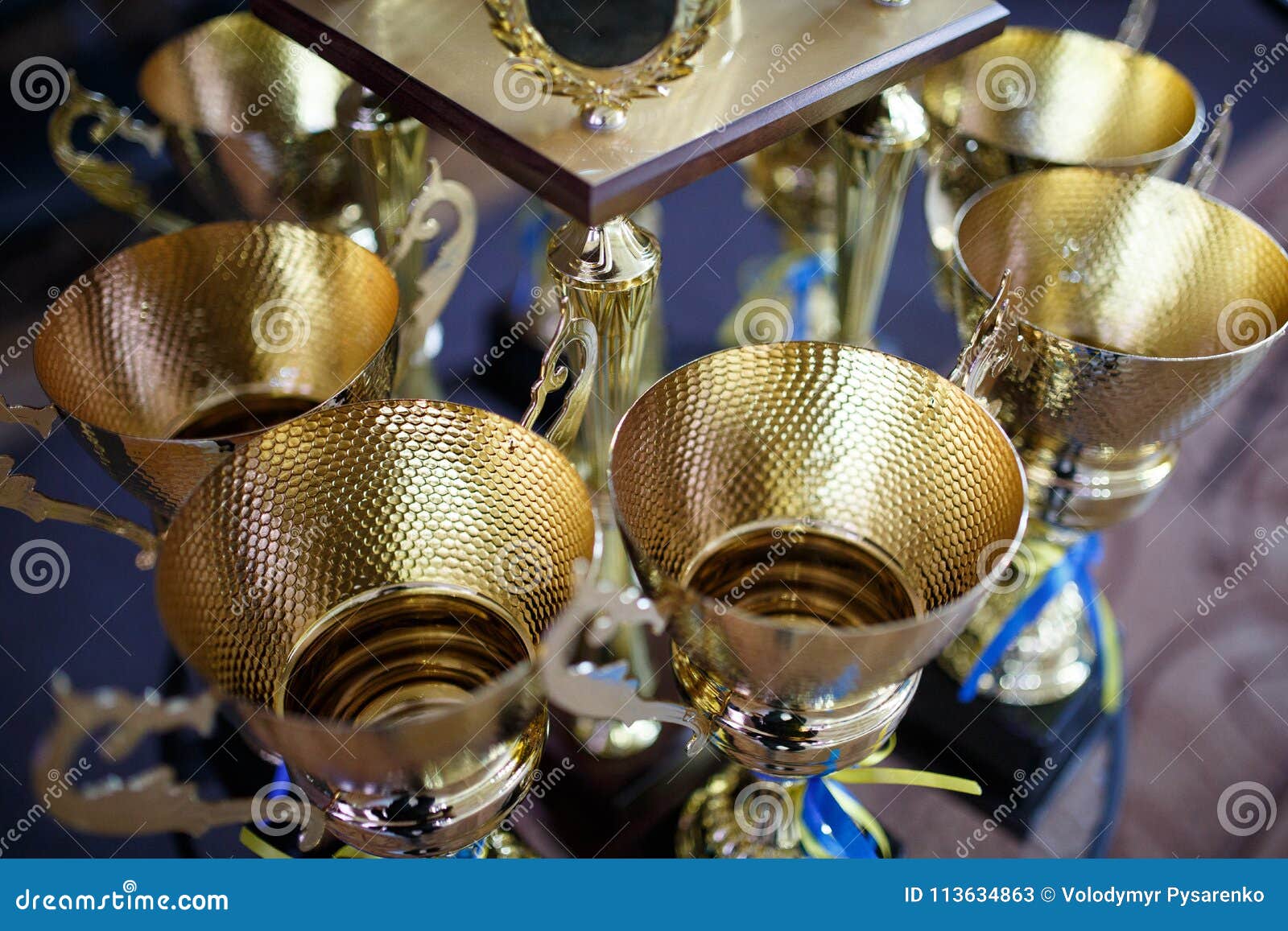 Gold Cup for Winner. 1st Place Reward Stock Image - Image of ...