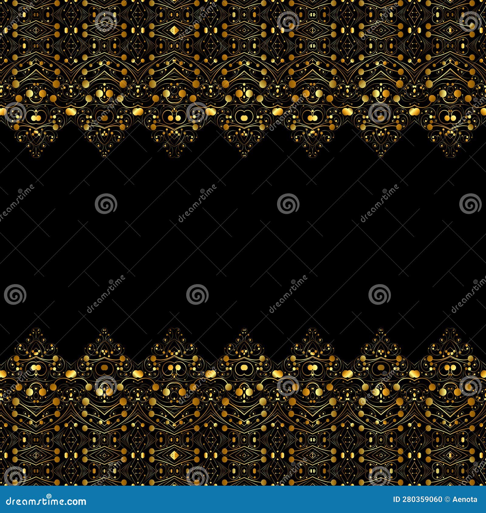 Vector Set Frieze With Vintage Golden Greek Ornament Meander Pattern ...