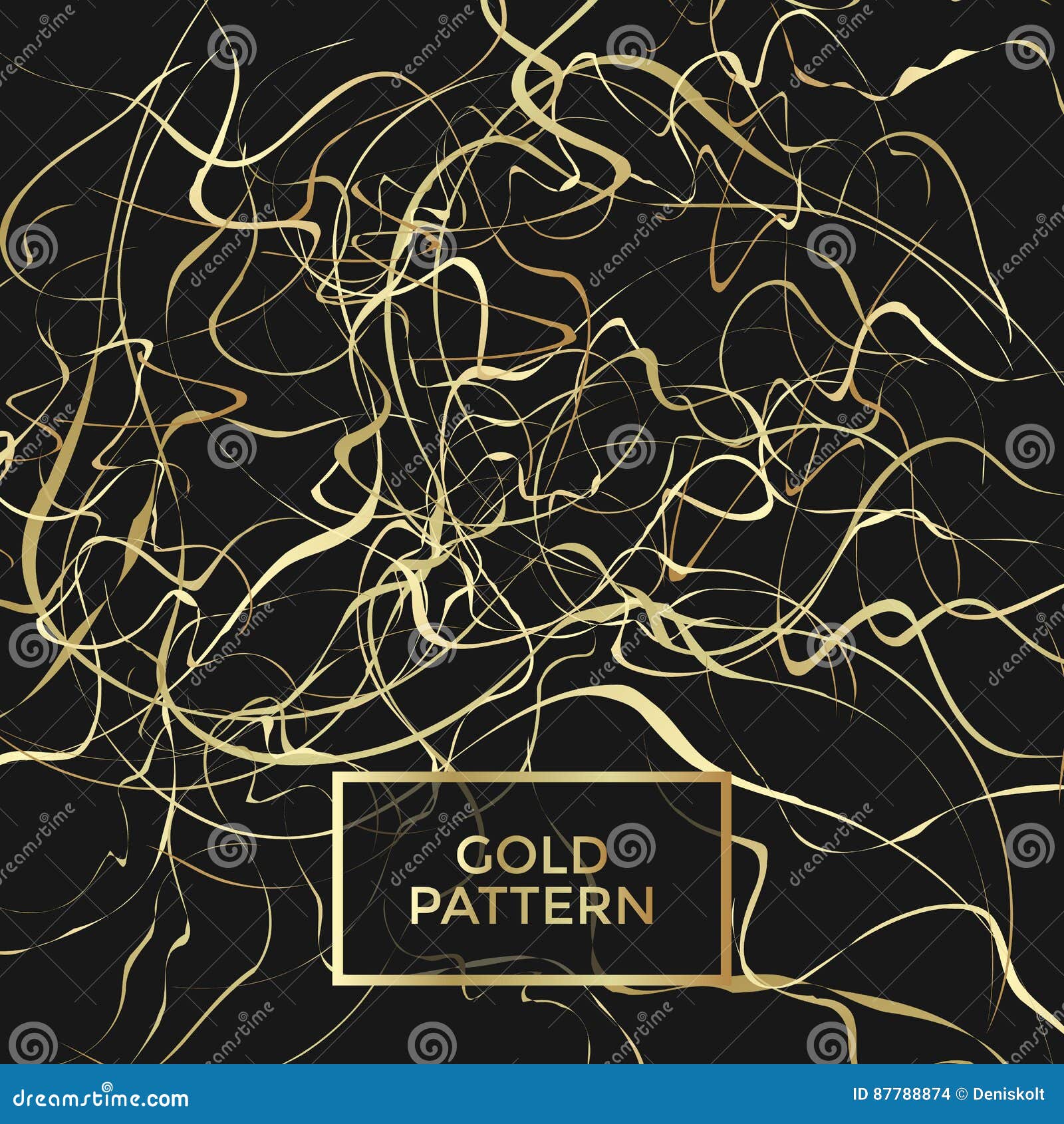 Gold Curly Serpentine. Party Deco Elements. Vector Illustration ...