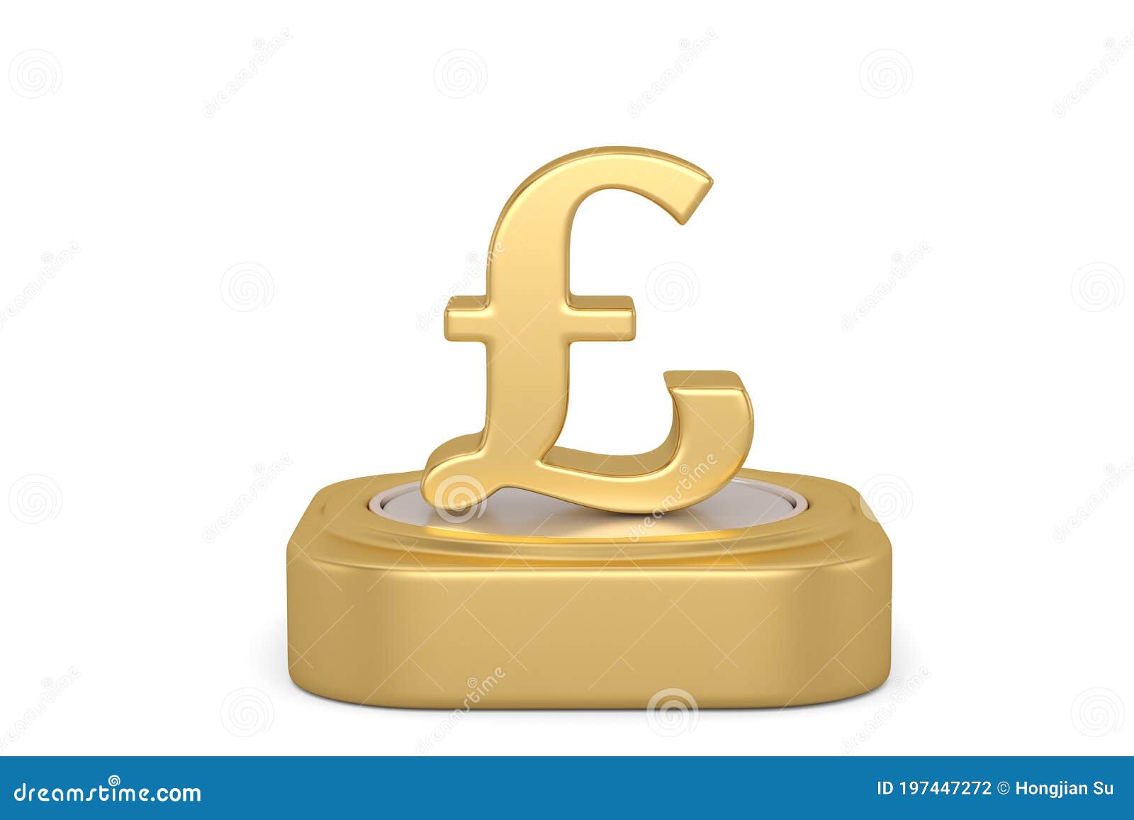 Gold Currency Symbol Isolated on White Background, 3D Render. 3D ...