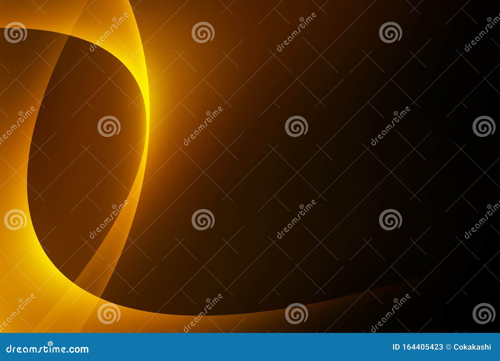 Gold Curve Abstract Pattern on Dark Background, Copy Space Composition ...