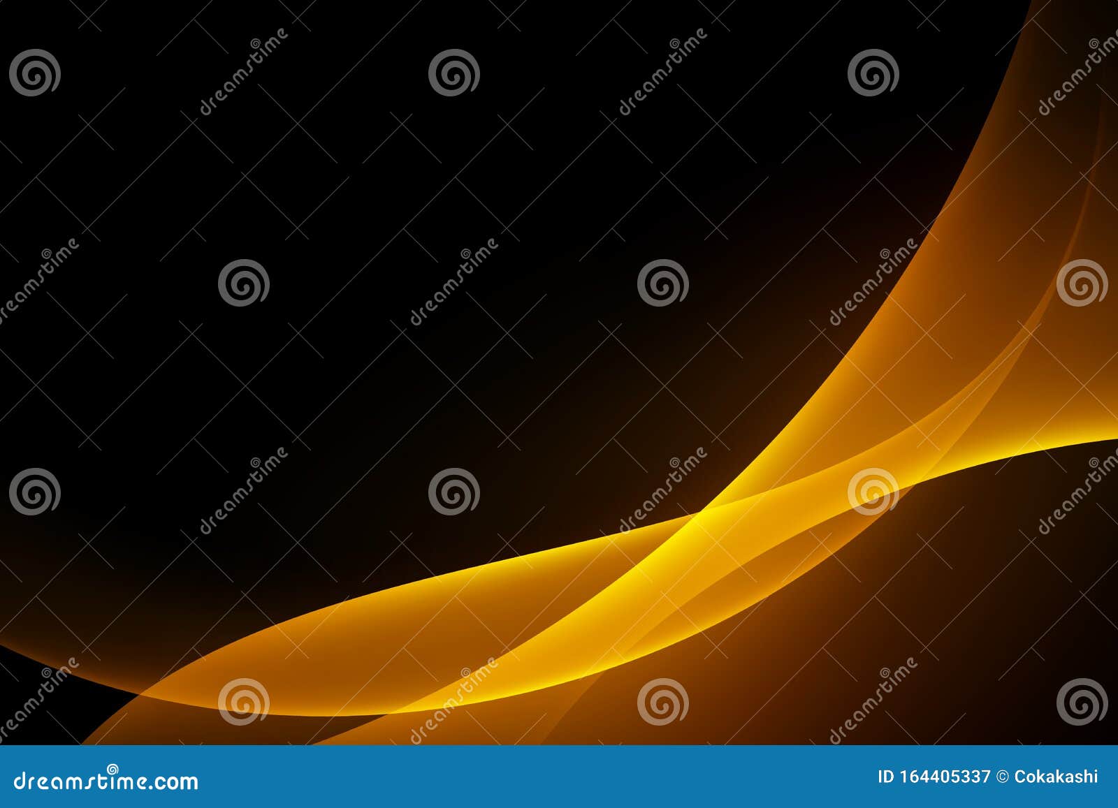 Gold Curve Abstract Pattern on Dark Background, Copy Space Composition ...