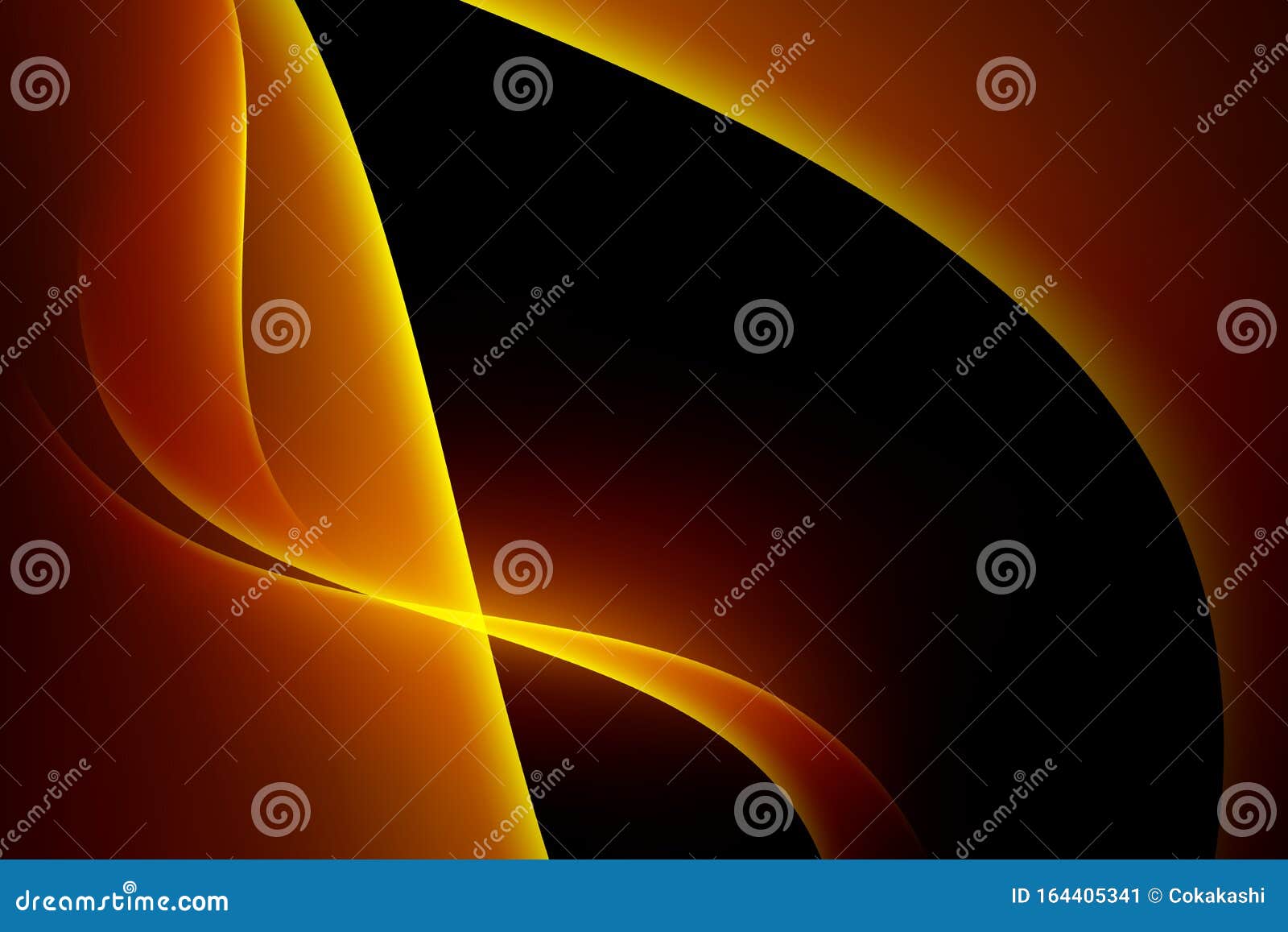 Gold Curve Abstract Pattern on Dark Background, Copy Space Composition ...