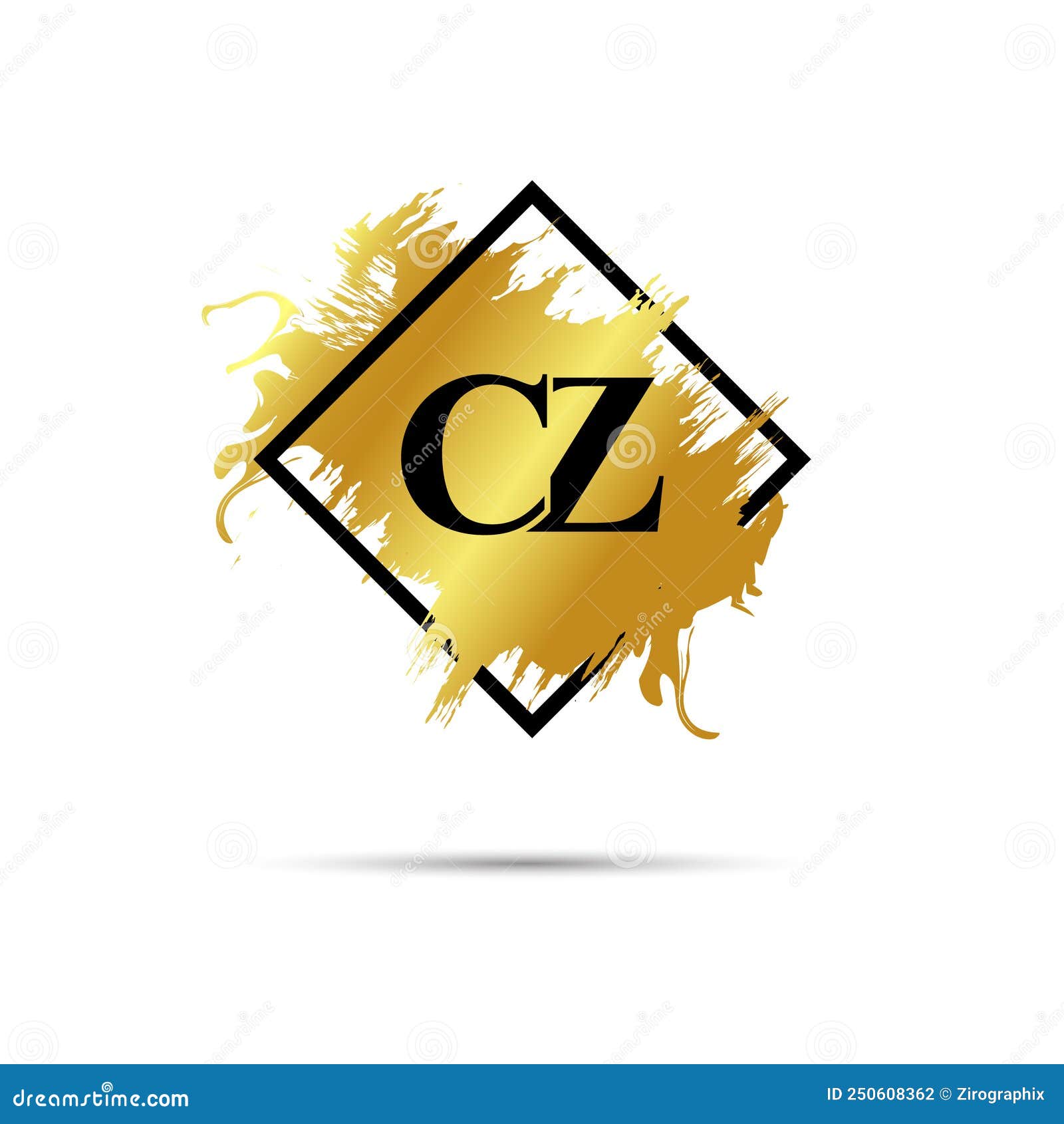 Gold CZ Logo Symbol Vector Art Design Stock Vector - Illustration of ...