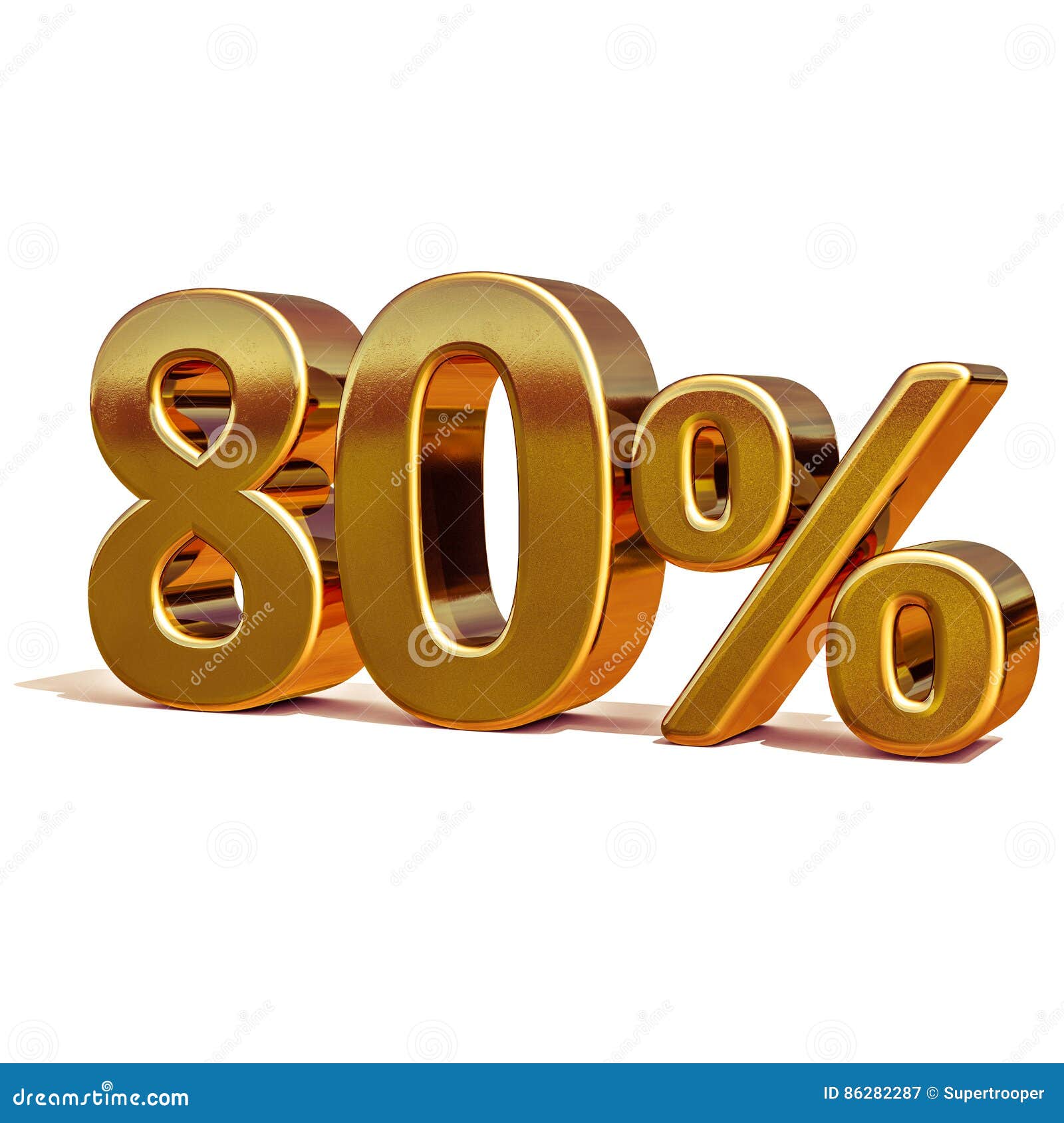 Gold 3d 80 Achtzig Prozent-Rabatt-Zeichen Stockbild - Bild von angebot ...