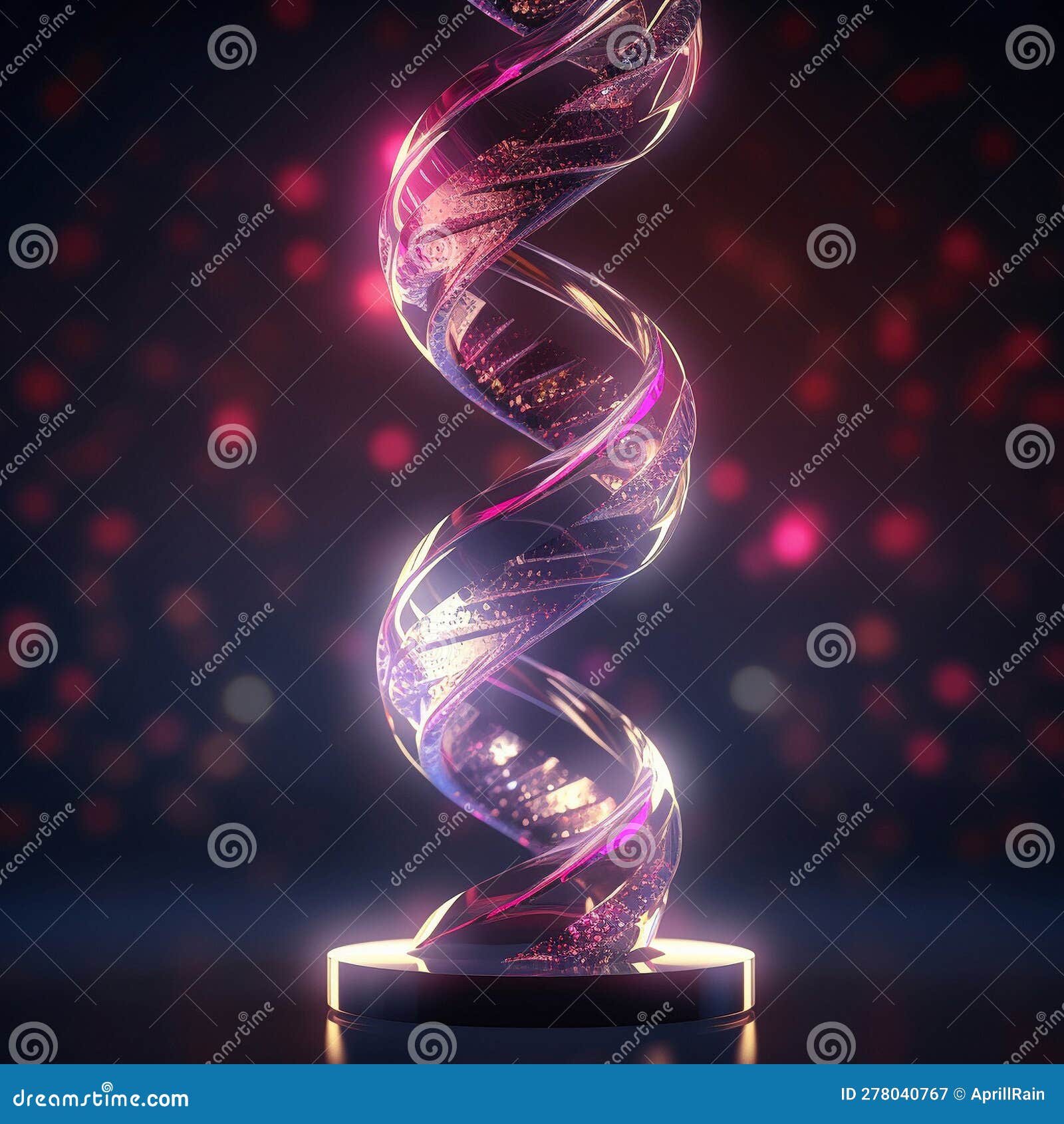 Gold 3d Dna Structure on a White Background Stock Illustration ...