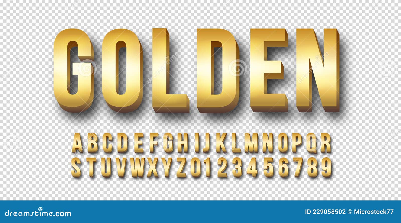 Gold 3d font vector stock vector. Illustration of gradient - 229058502