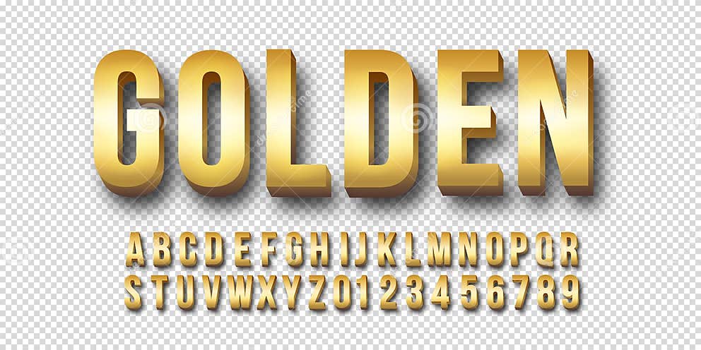 Gold 3d font vector stock vector. Illustration of gradient - 229058502