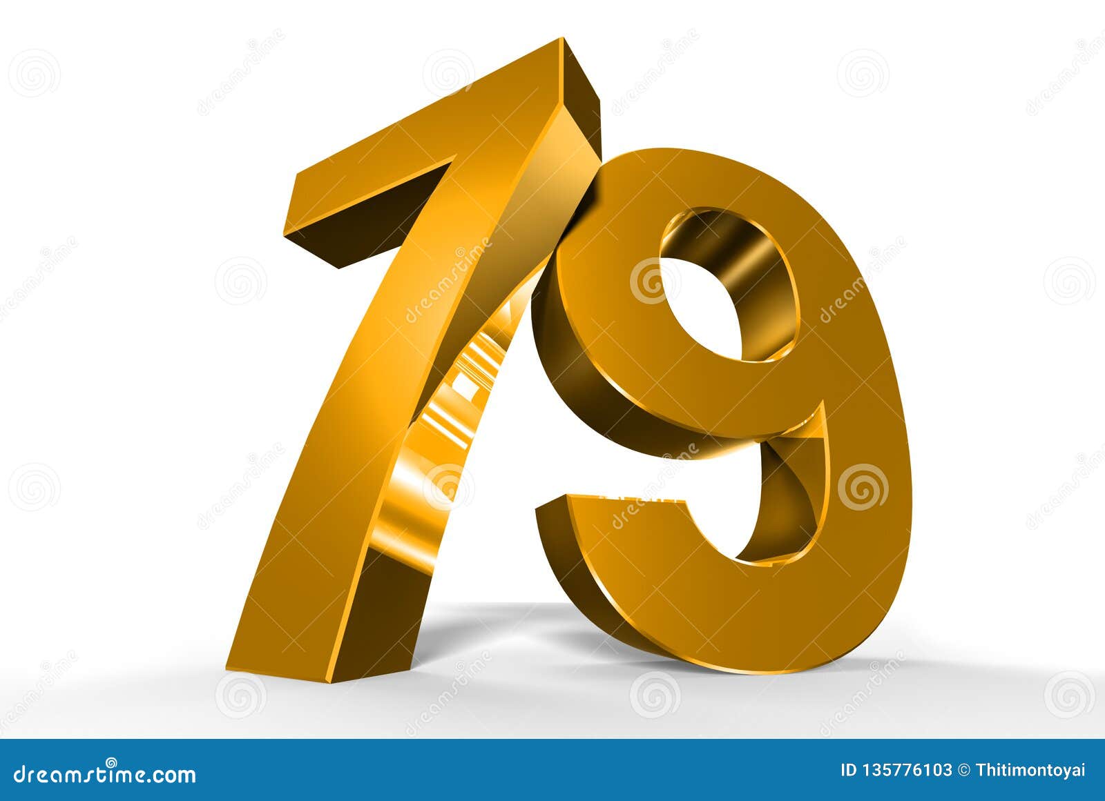 79 gold 3D. stock illustration. Illustration of integer - 135776103