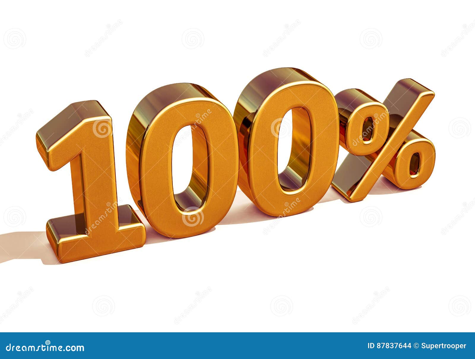 Gold 3d 100 Hundert Prozent-Rabatt-Zeichen Stock Abbildung ...