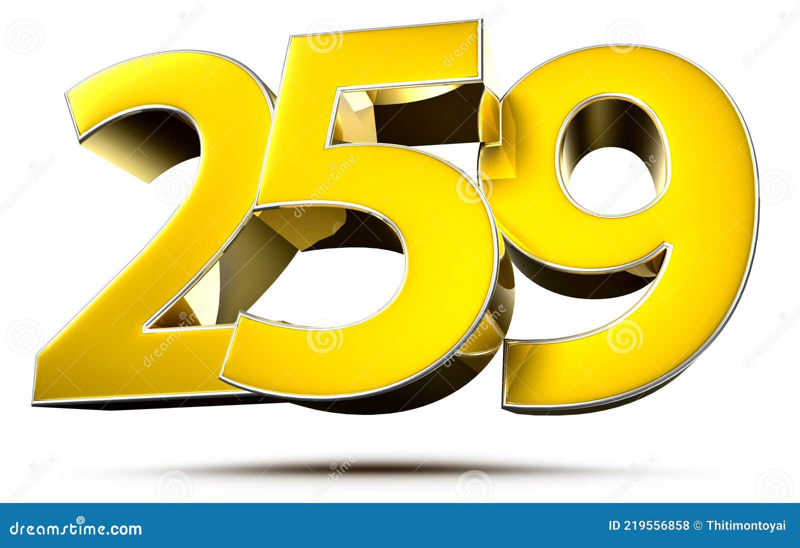 259 gold. stock illustration. Illustration of number - 219556858