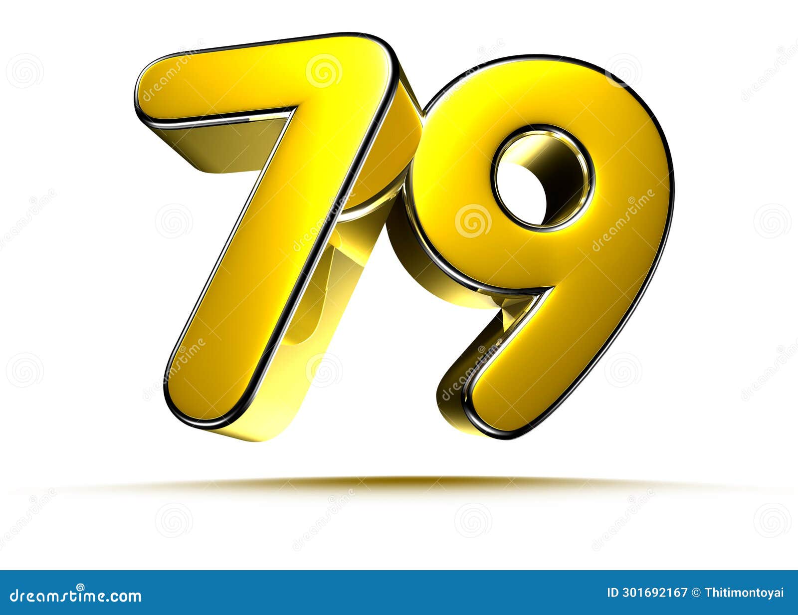 79 gold 3D. stock illustration. Illustration of income - 301692167