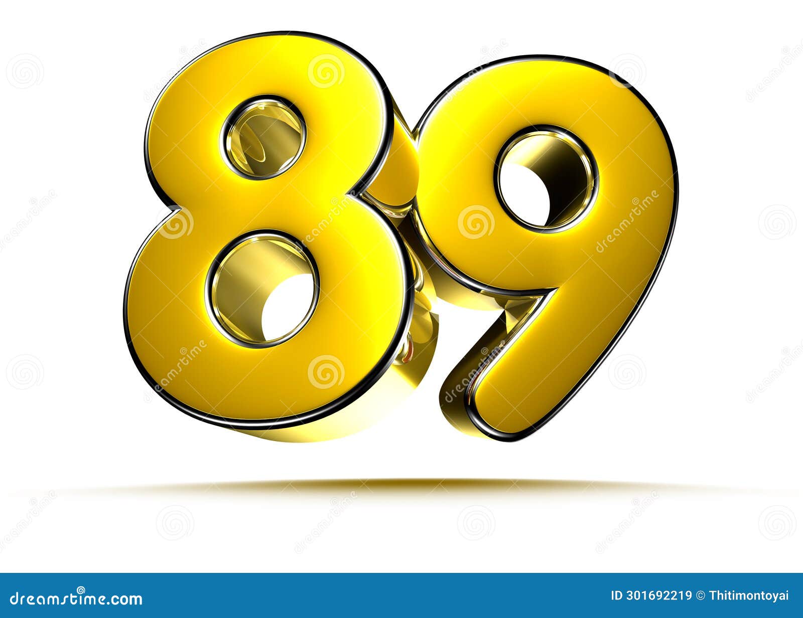 89 gold 3D. stock illustration. Illustration of rendering - 301692219