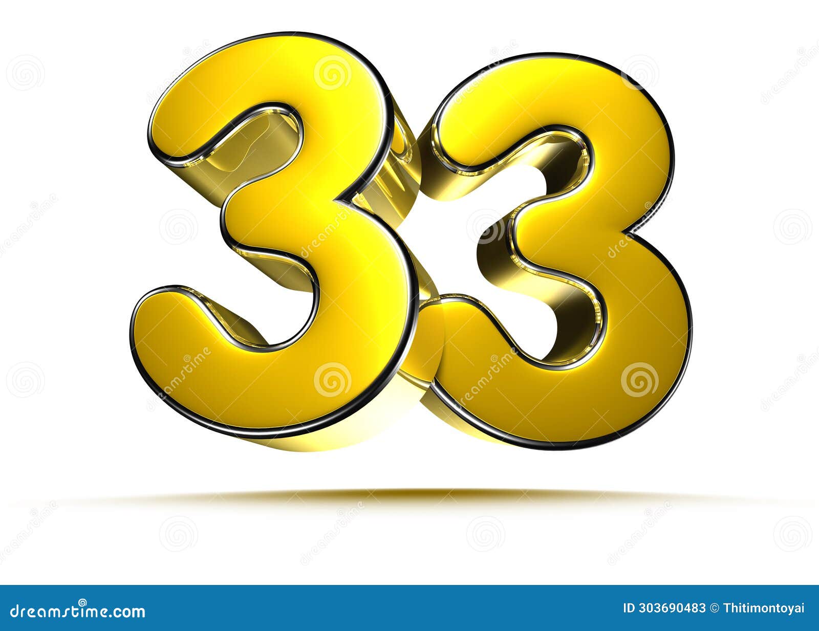 33 gold 3D. stock illustration. Illustration of points - 303690483