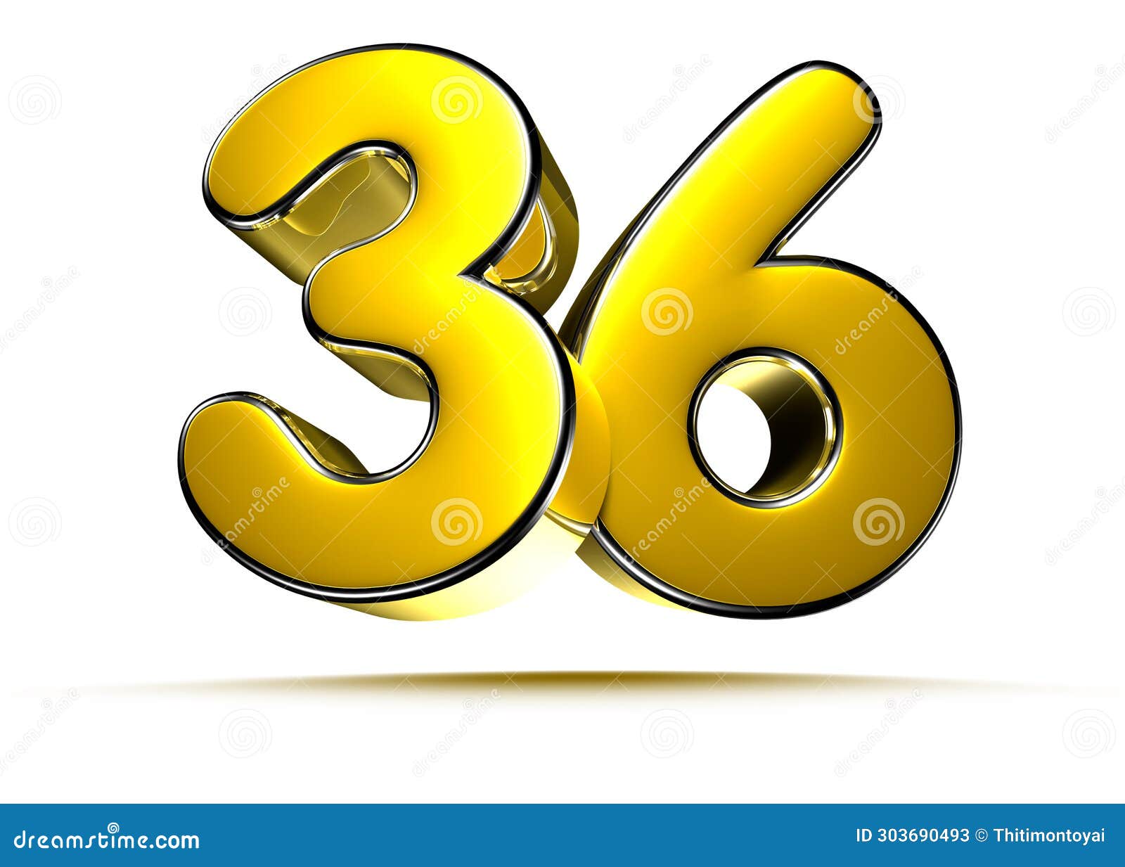 36 gold 3D. stock illustration. Illustration of number - 303690493