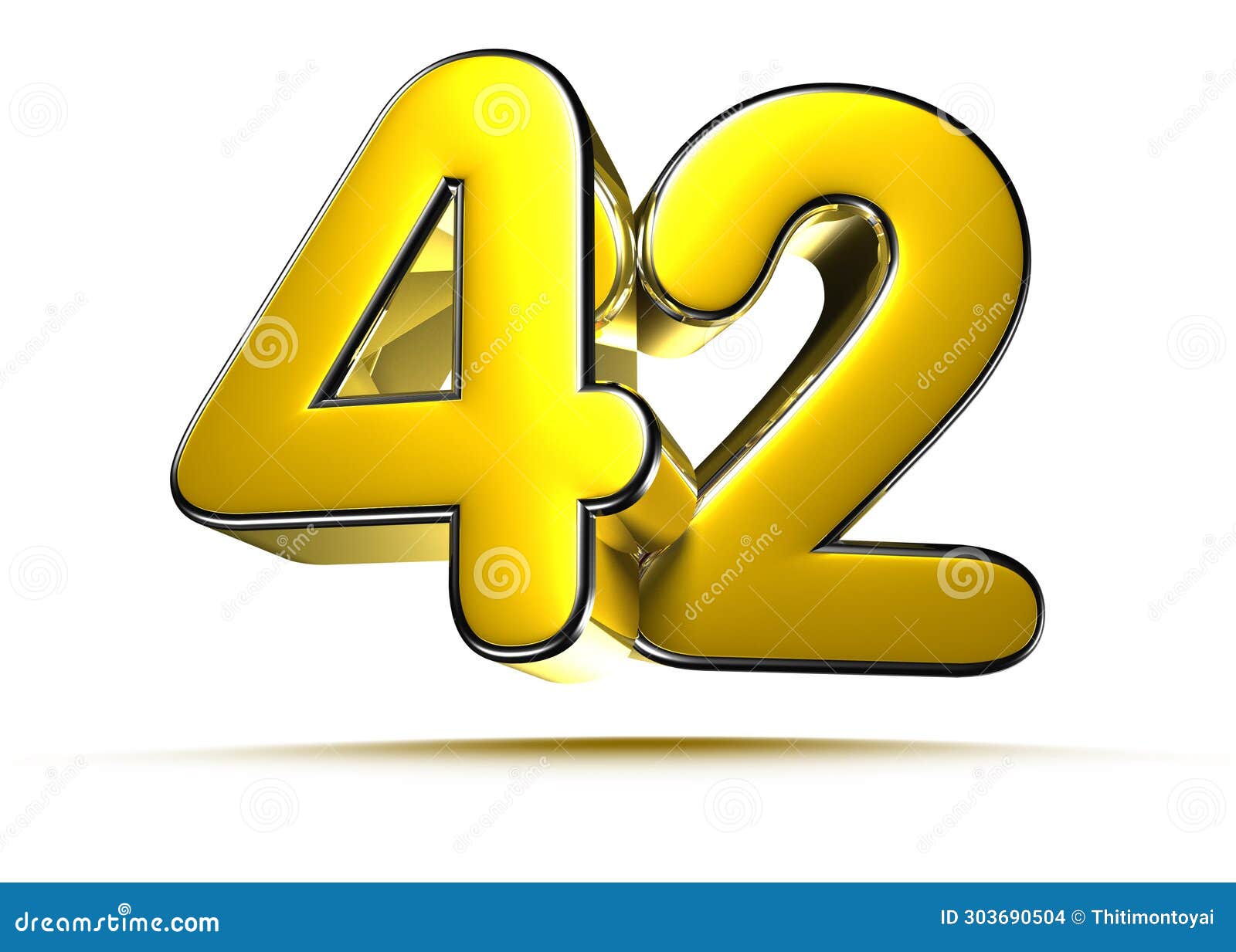 42 gold 3D. stock illustration. Illustration of market - 303690504