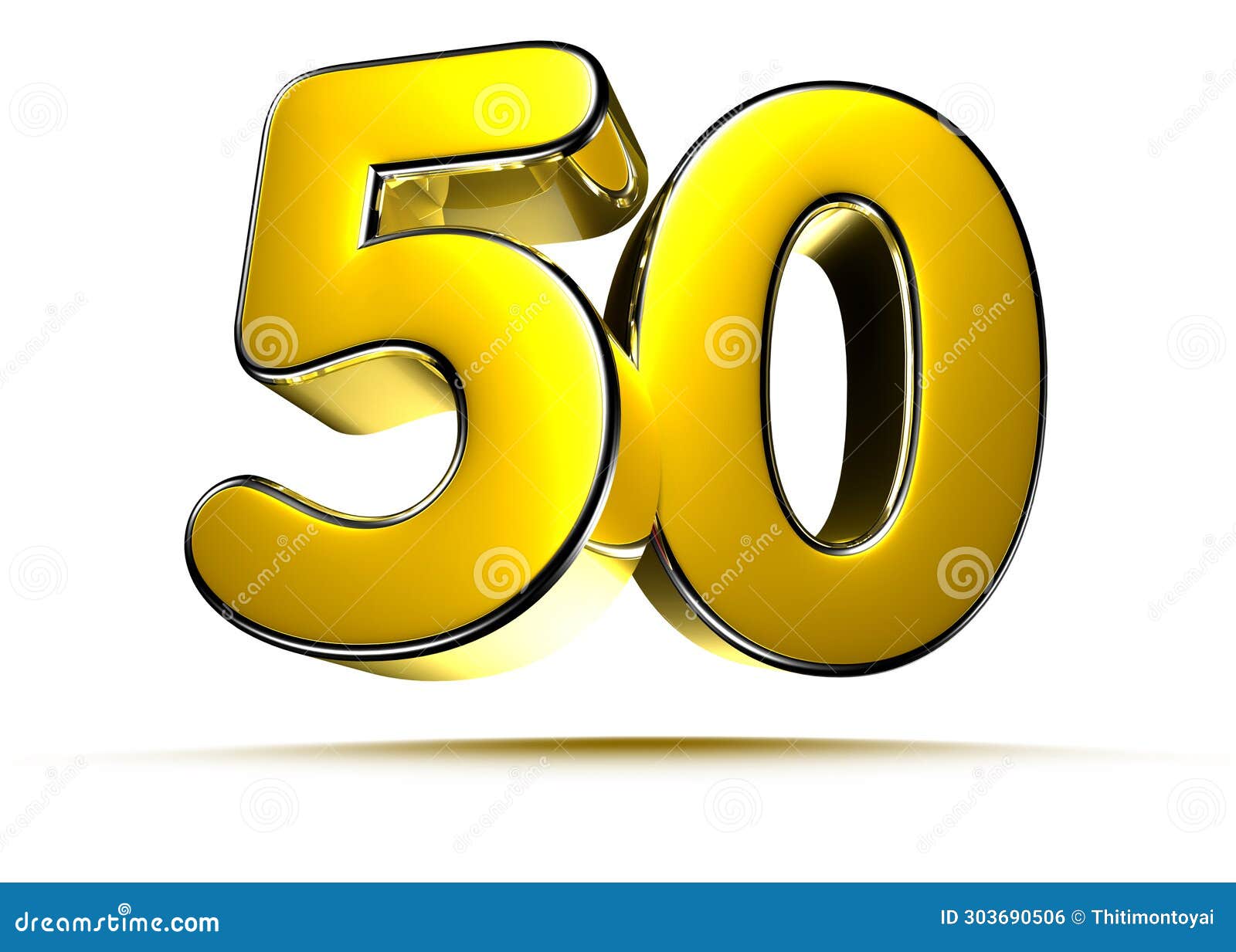 50 gold 3D. stock illustration. Illustration of networks - 303690506