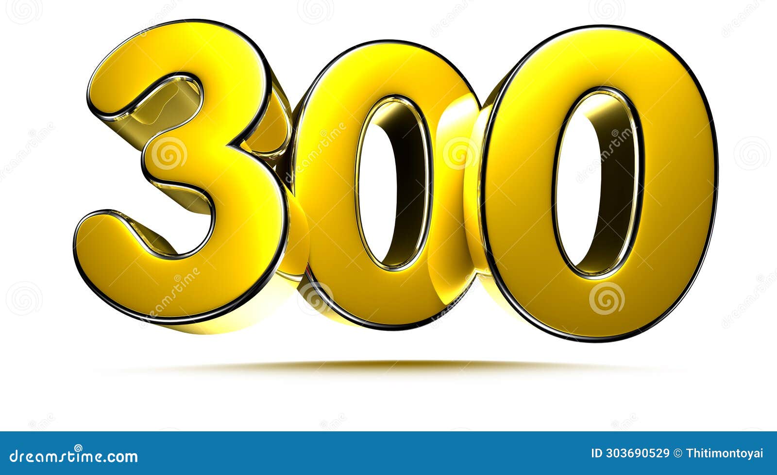 300 gold 3D. stock illustration. Illustration of cost - 303690529