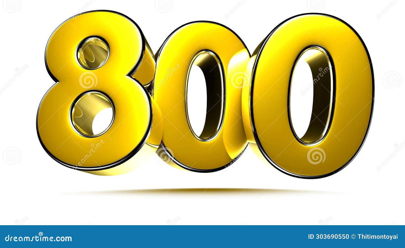 800 gold 3D. stock illustration. Illustration of financial - 303690550