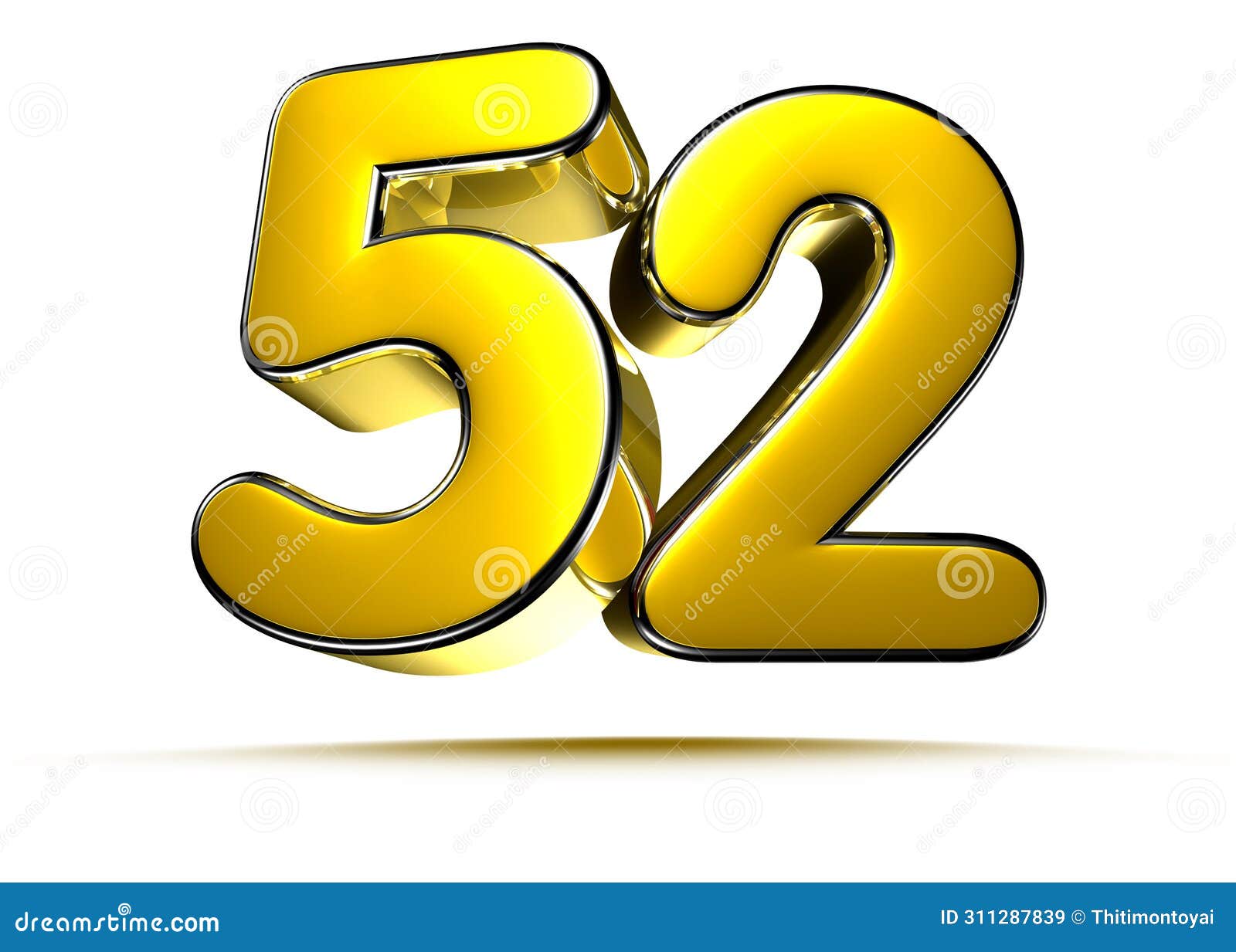 52 gold 3D. stock illustration. Illustration of commerce - 311287839