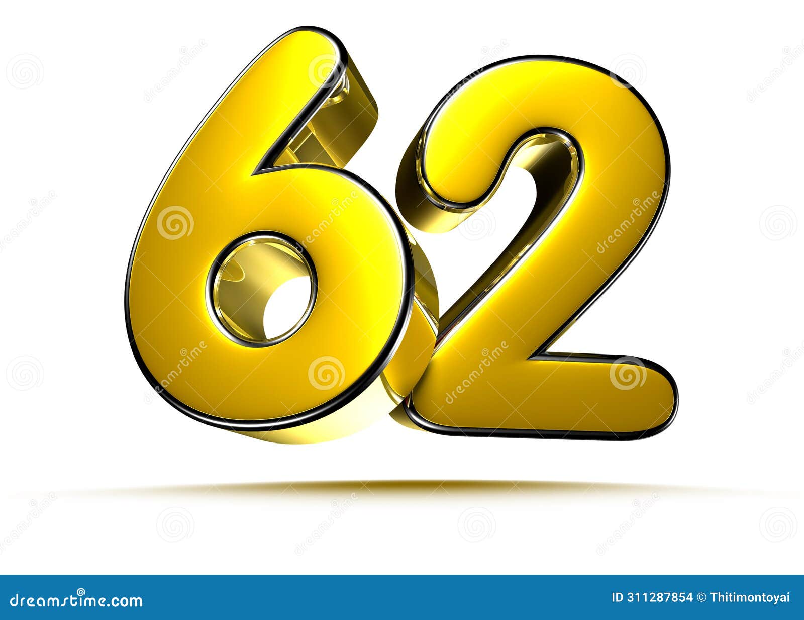 62 gold 3D. stock illustration. Illustration of banknotes - 311287854