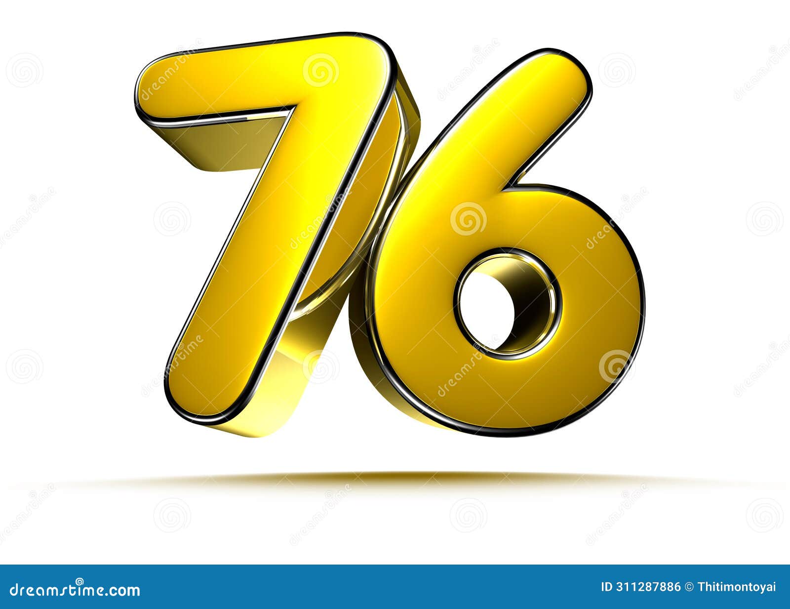 76 gold 3D. stock illustration. Illustration of market - 311287886
