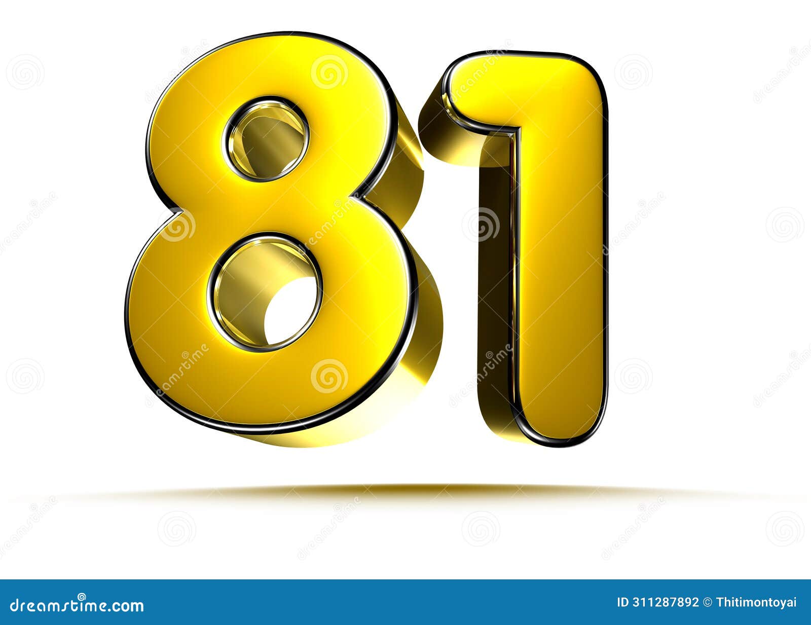 81 gold 3D. stock illustration. Illustration of finance - 311287892