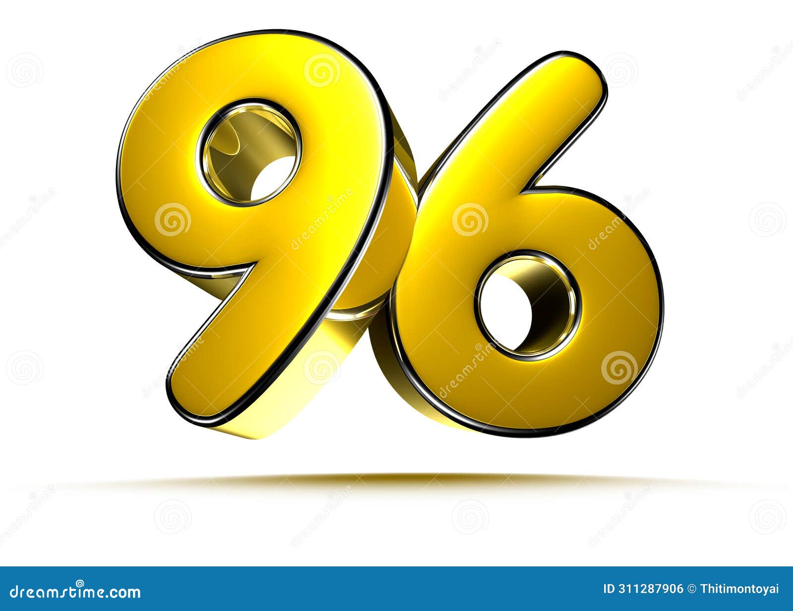 96 gold 3D. stock illustration. Illustration of digits - 311287906