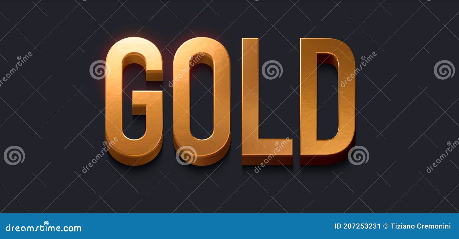 Gold, 3d Metallic Word, Golden Alphabet, 3d Illustration Stock ...