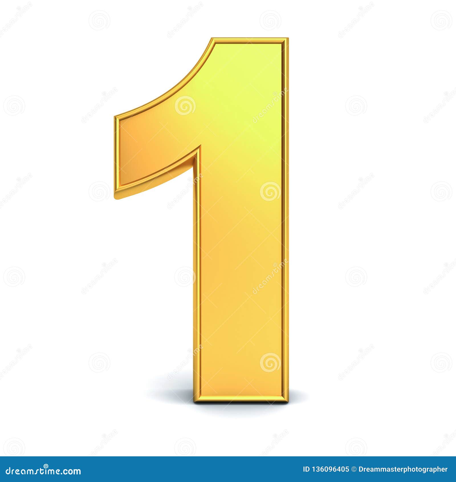 Gold3d Nummer Eins Oder 1 Lokalisiert über Weißem Hintergrund Stock ...