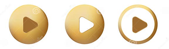 Gold 3D Play Button. Golden Play Button. Stock Vector - Illustration of ...