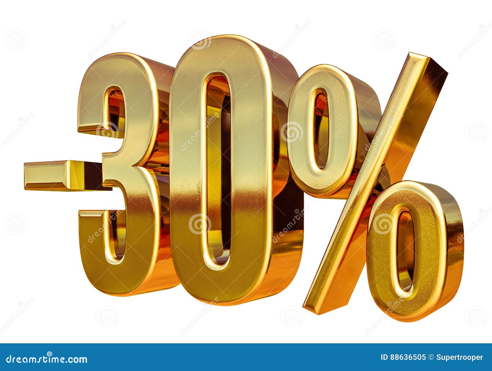 Gold 3d 30 Prozent-Rabatt-Zeichen Stockbild - Bild von rabatt, abkommen ...