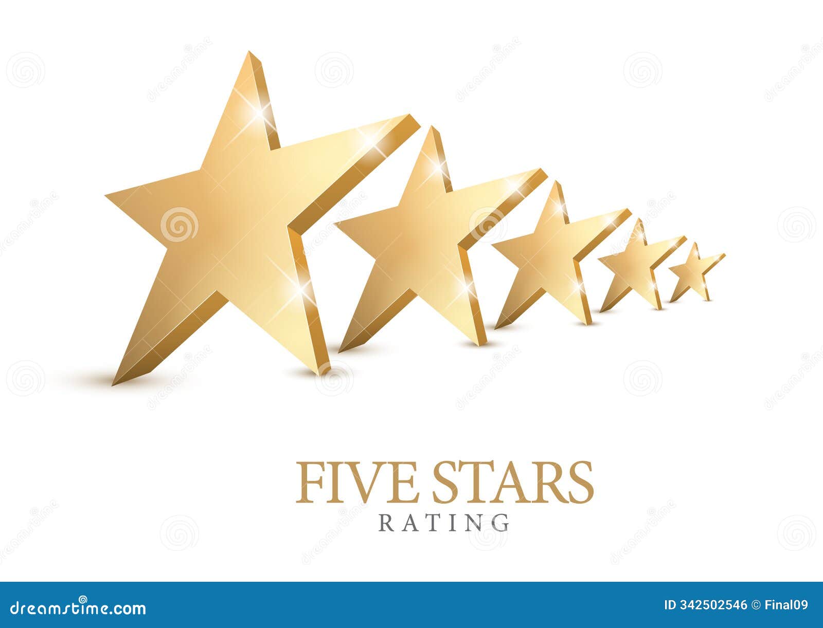 5 Gold 3d Star Rating. Five Star Symbol or Emblem Stock Illustration ...