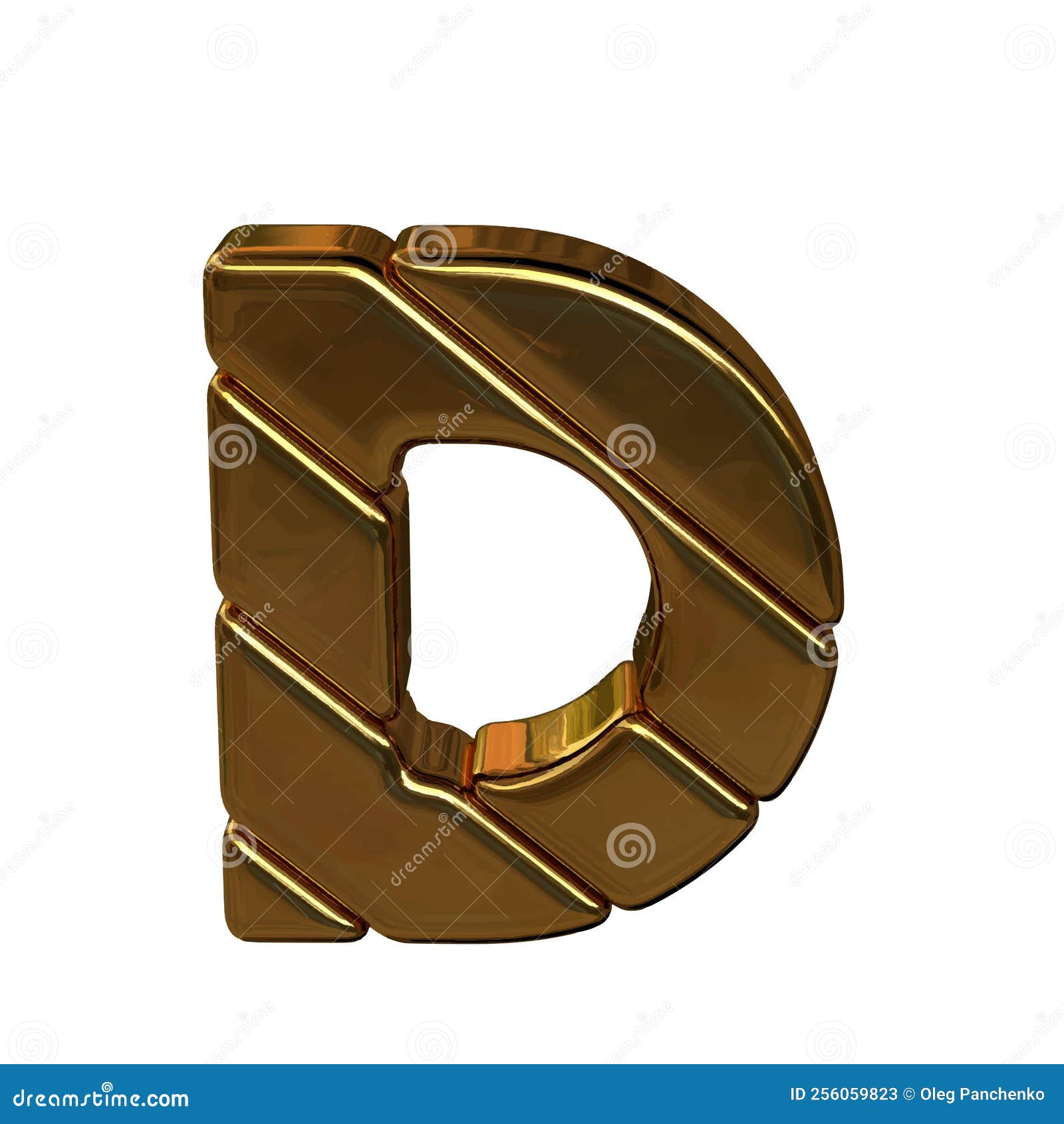 Gold 3d Symbol Made of Bullion. Letter D Stock Vector - Illustration of ...