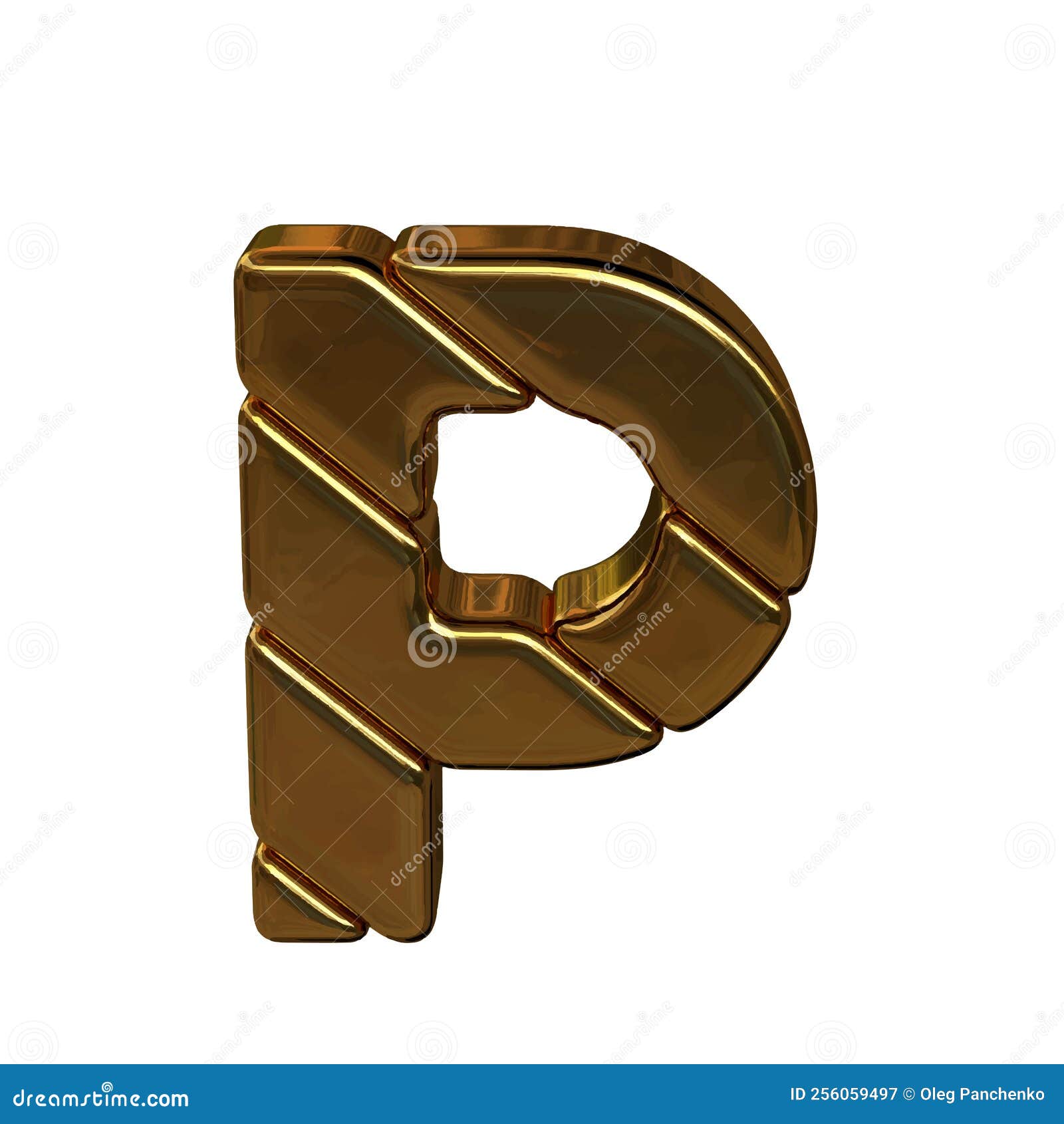 Gold 3d Symbol Made of Bullion. Letter P Stock Vector - Illustration of ...