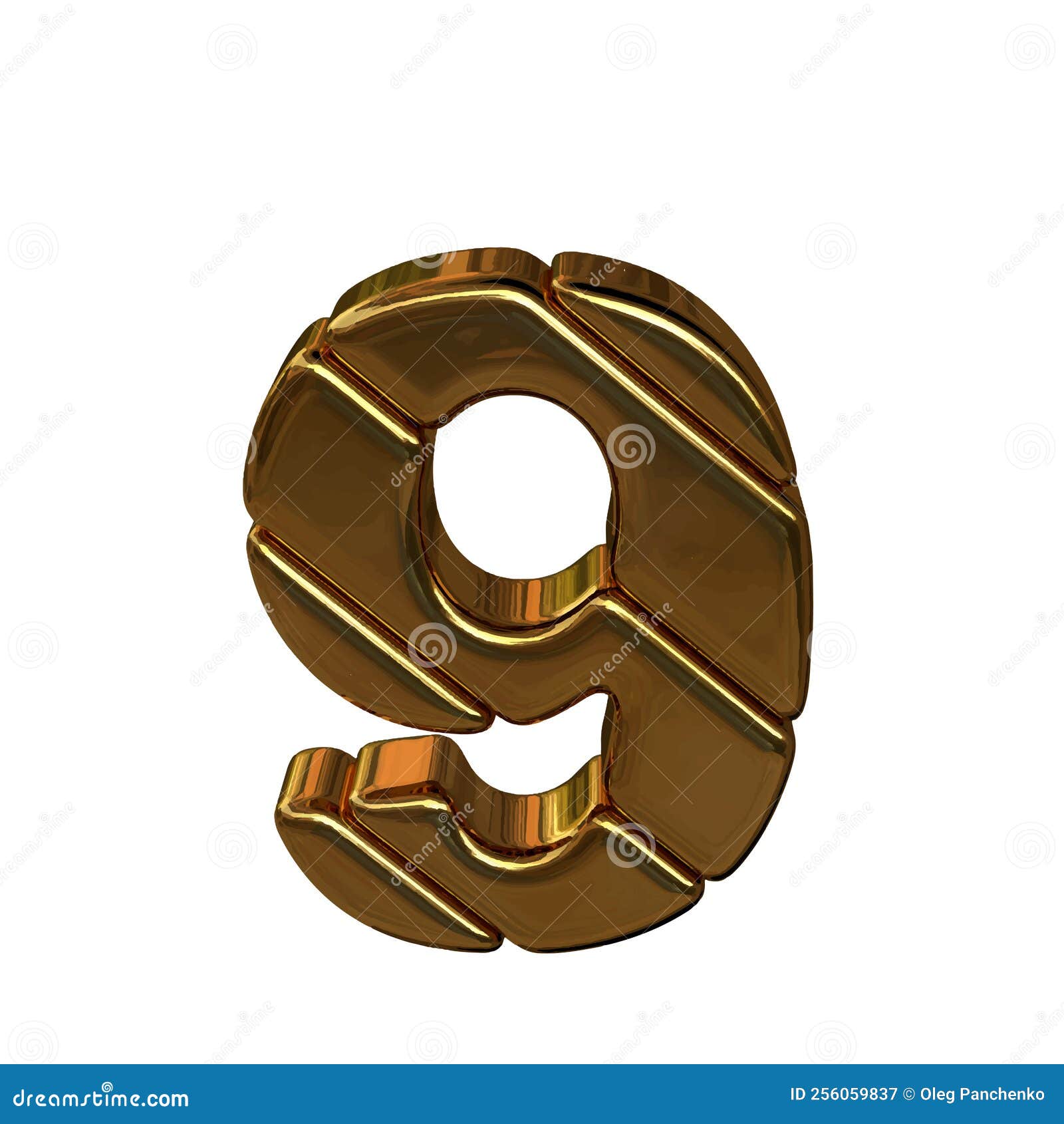 Gold 3d Symbol Made of Bullion. Number 9 Stock Vector - Illustration of ...