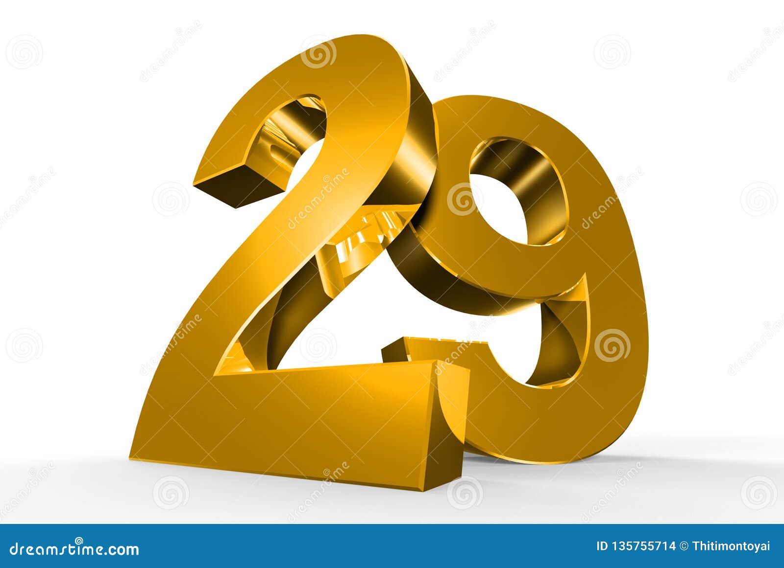 29 gold 3D. stock illustration. Illustration of element - 135755714