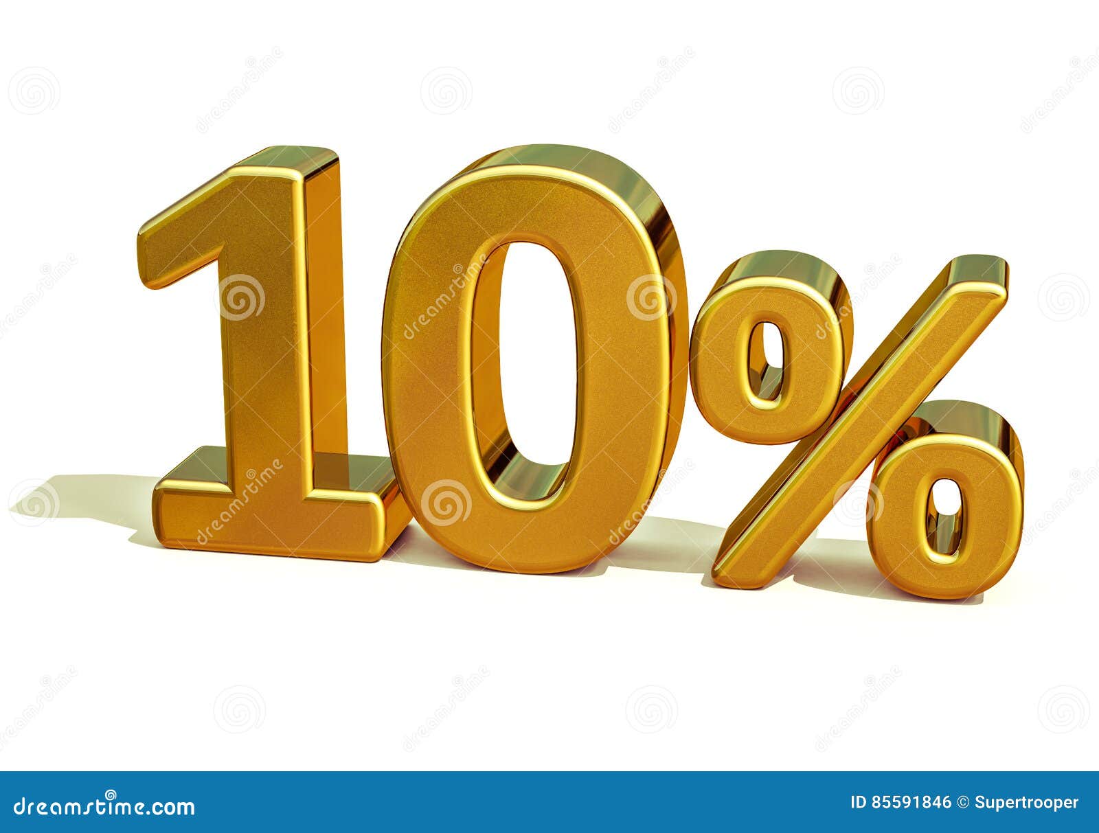 Gold 3d 10 Zehn Prozent-Rabatt-Zeichen Stockfoto - Bild von aufkleber ...