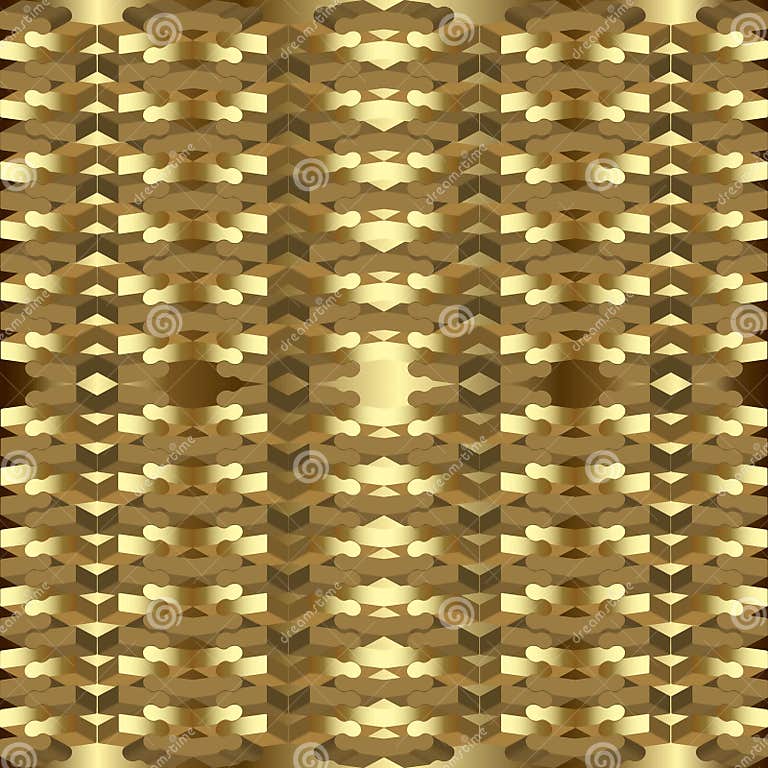 Gold 3d Zigzag Zippers Ornamental Vertical Borders Seamless Pattern ...