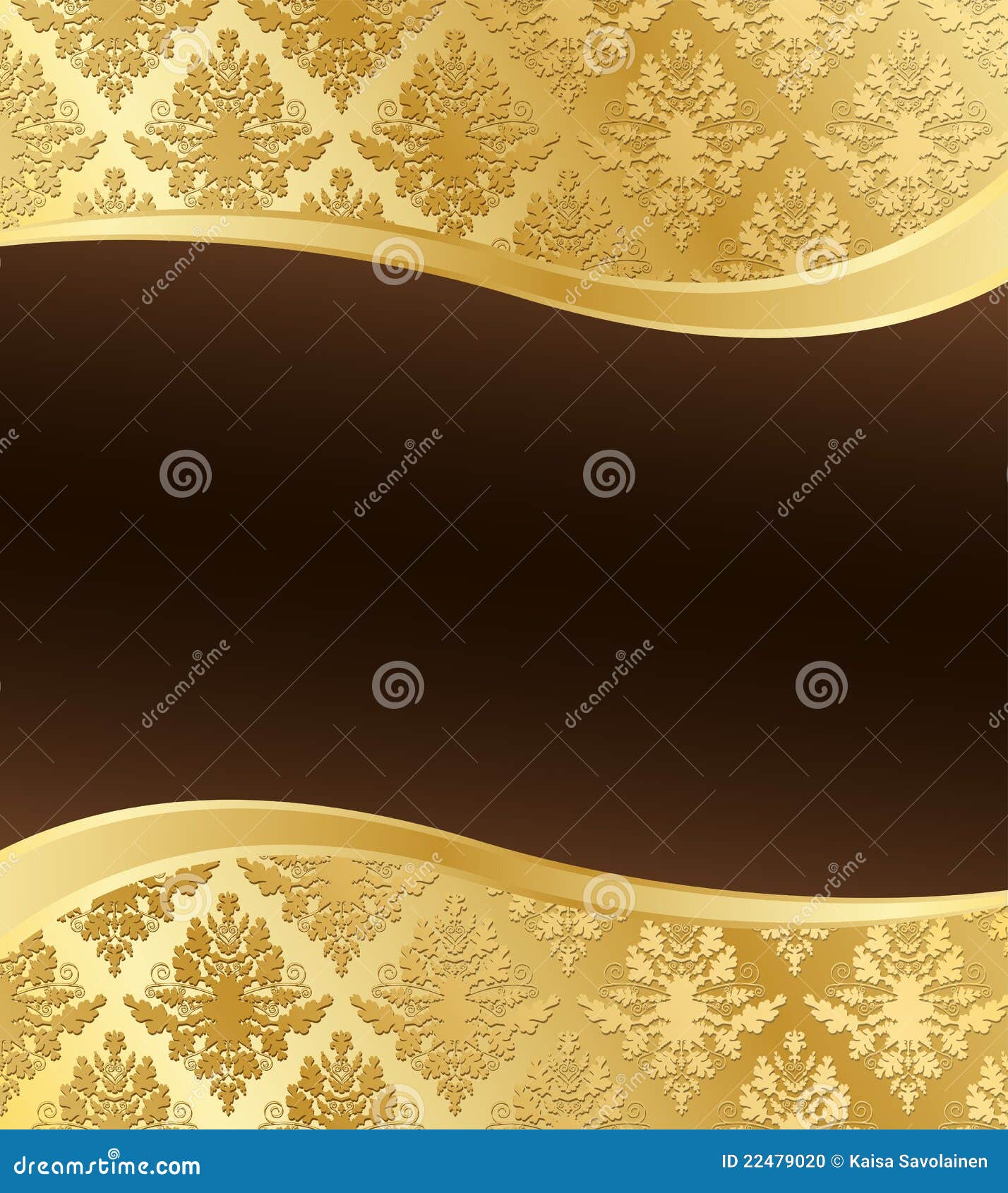 Gold Damask Vector Background with Copyspace Stock Vector ...