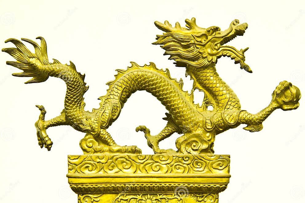 Gold dargon miniture stock photo. Image of creature, power - 13456284