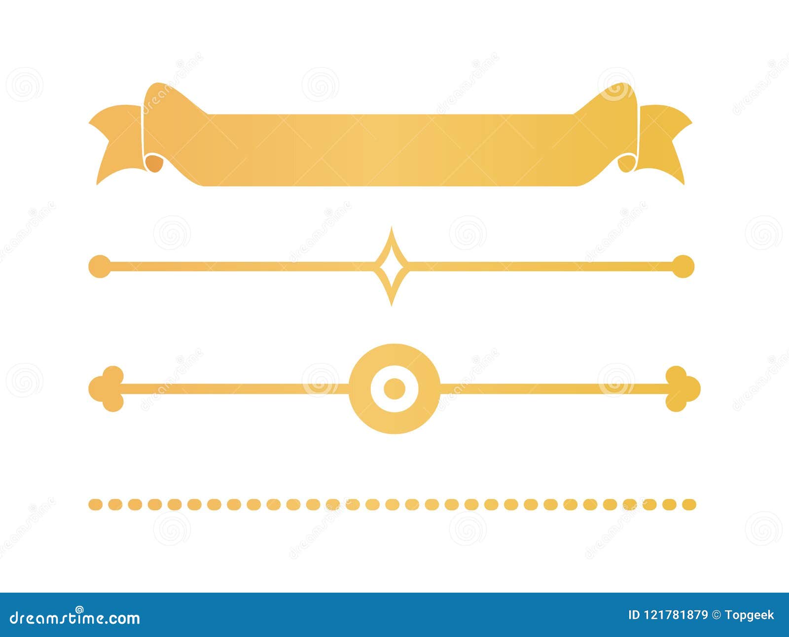 Gold Decor Elements for Certificates and Documents Stock Vector ...