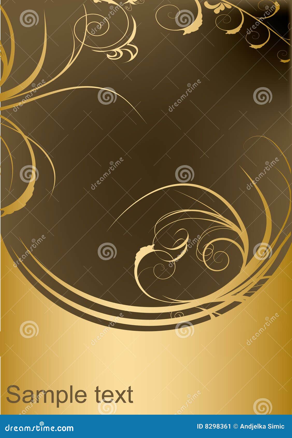 Gold decorative background stock vector. Illustration of flourishes ...