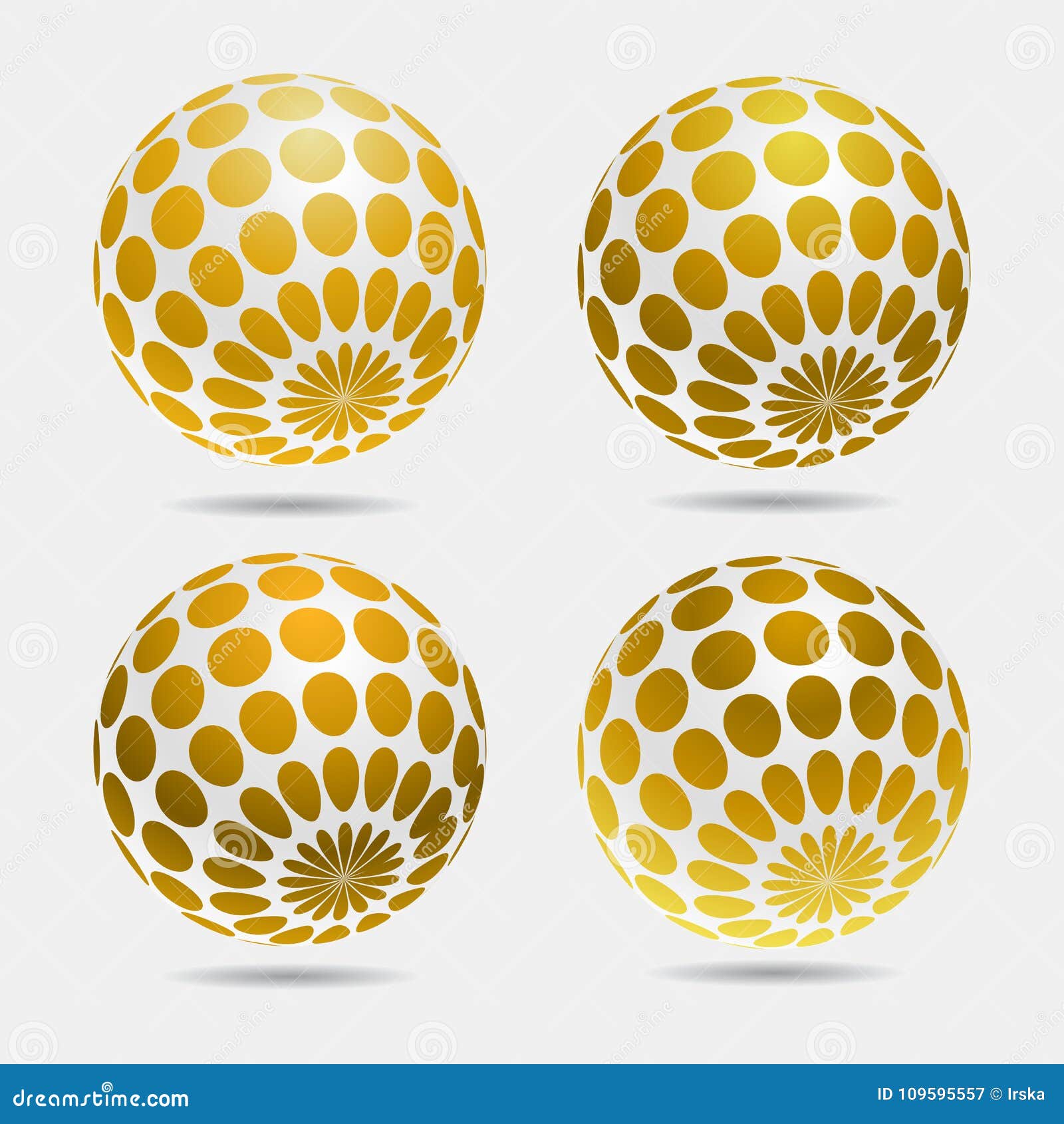 Gold decorative balls. stock vector. Illustration of ball - 109595557