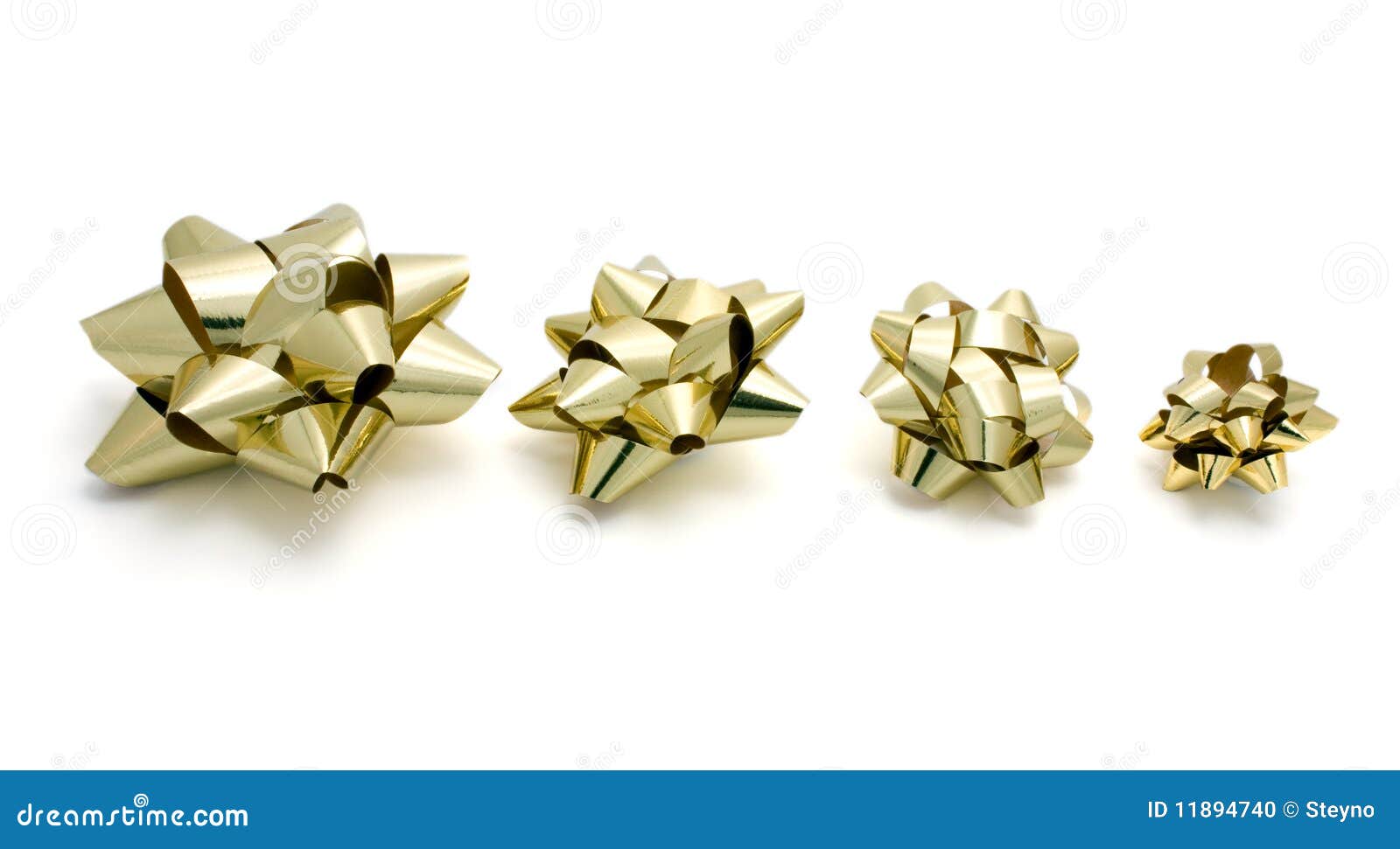 Gold decorative bows stock photo. Image of xmas, beautiful - 11894740