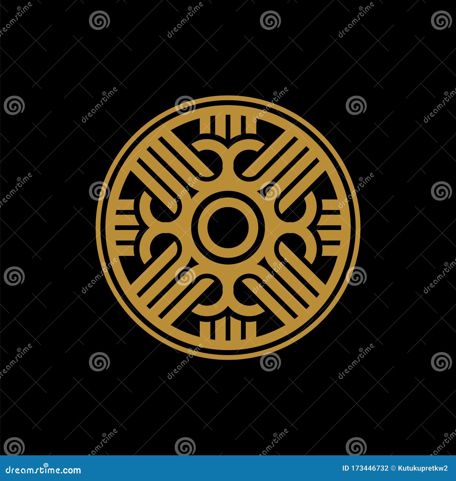 Gold Decorative Coin Logo Template Illustration Design. Vector EPS 10 ...